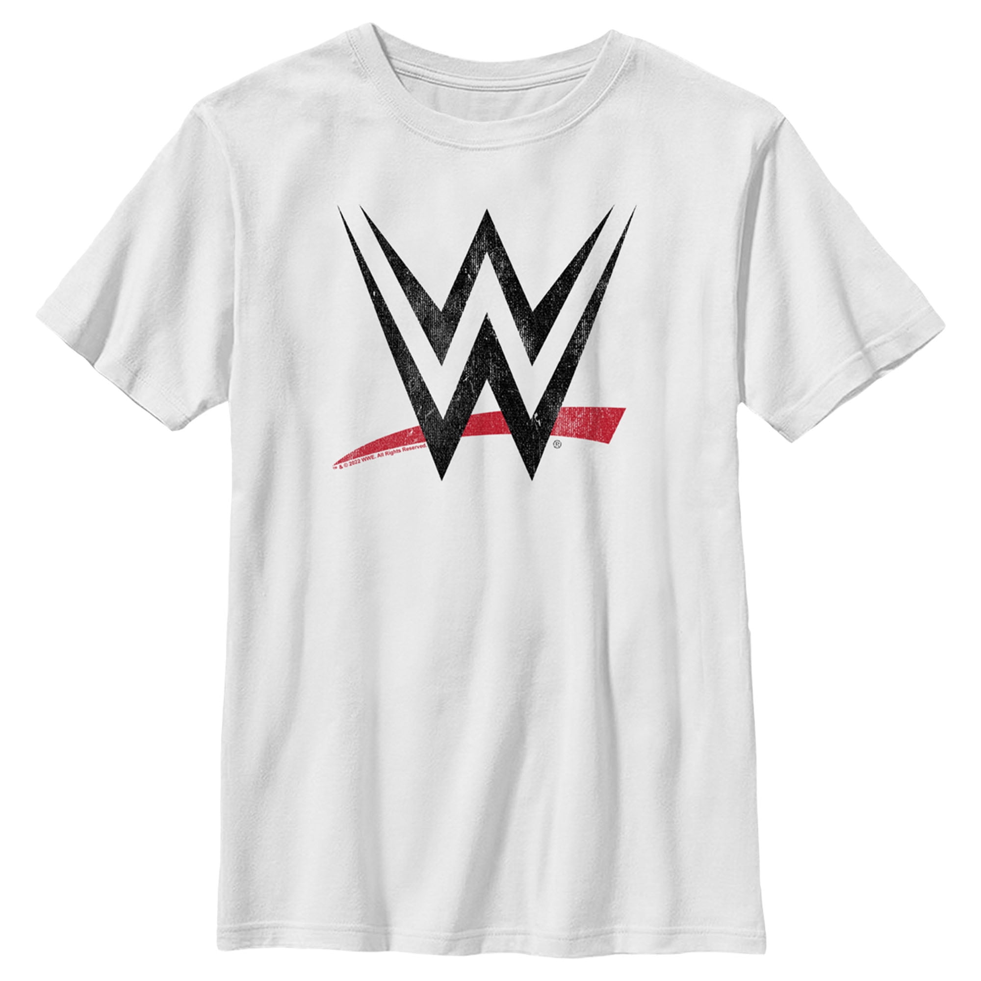WWE Boys' Classic Black Logo Wrestling Shirt, Youth Apparel, White, X ...