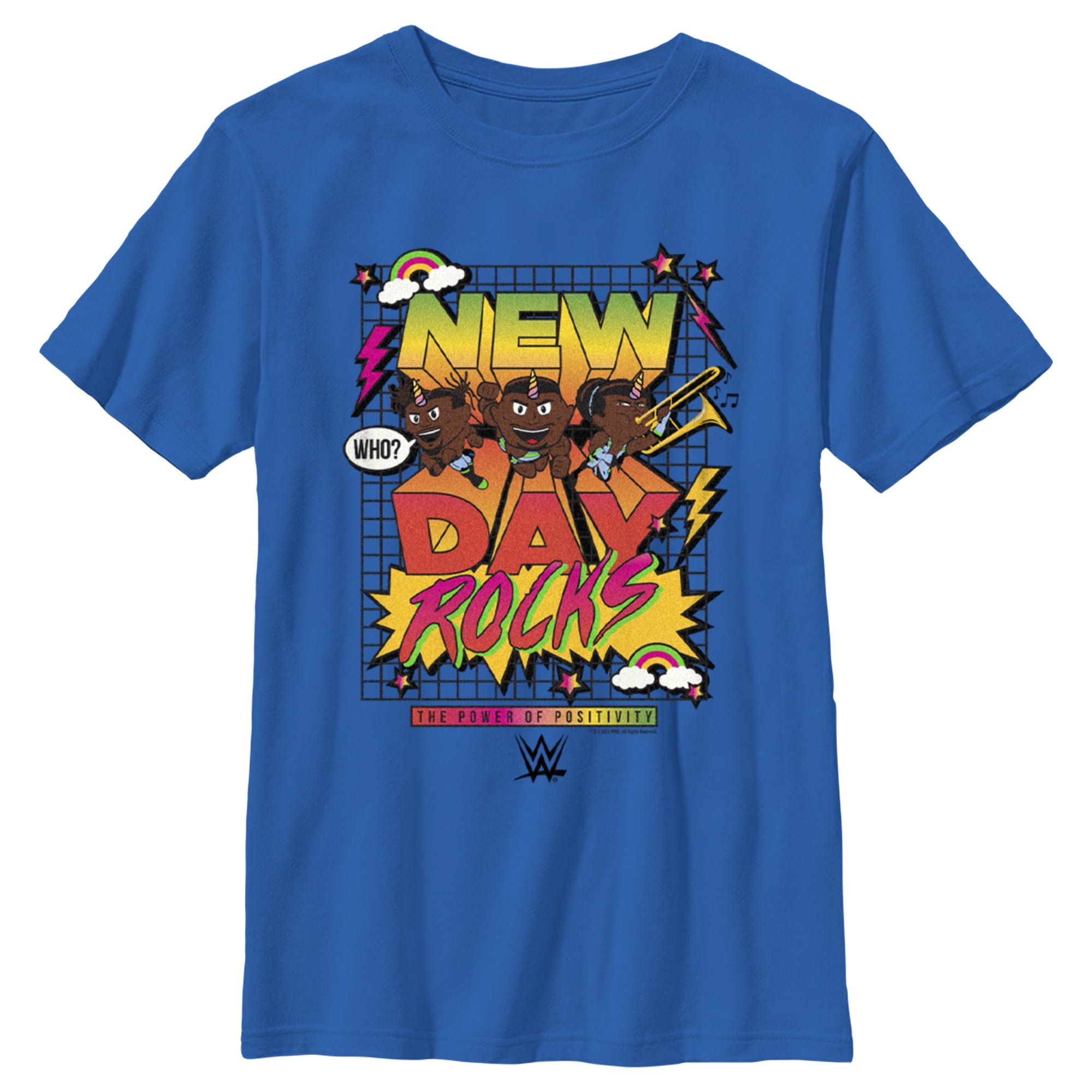 Boy's WWE New Day Rocks Graphic Tee Royal Blue Large - Walmart.com