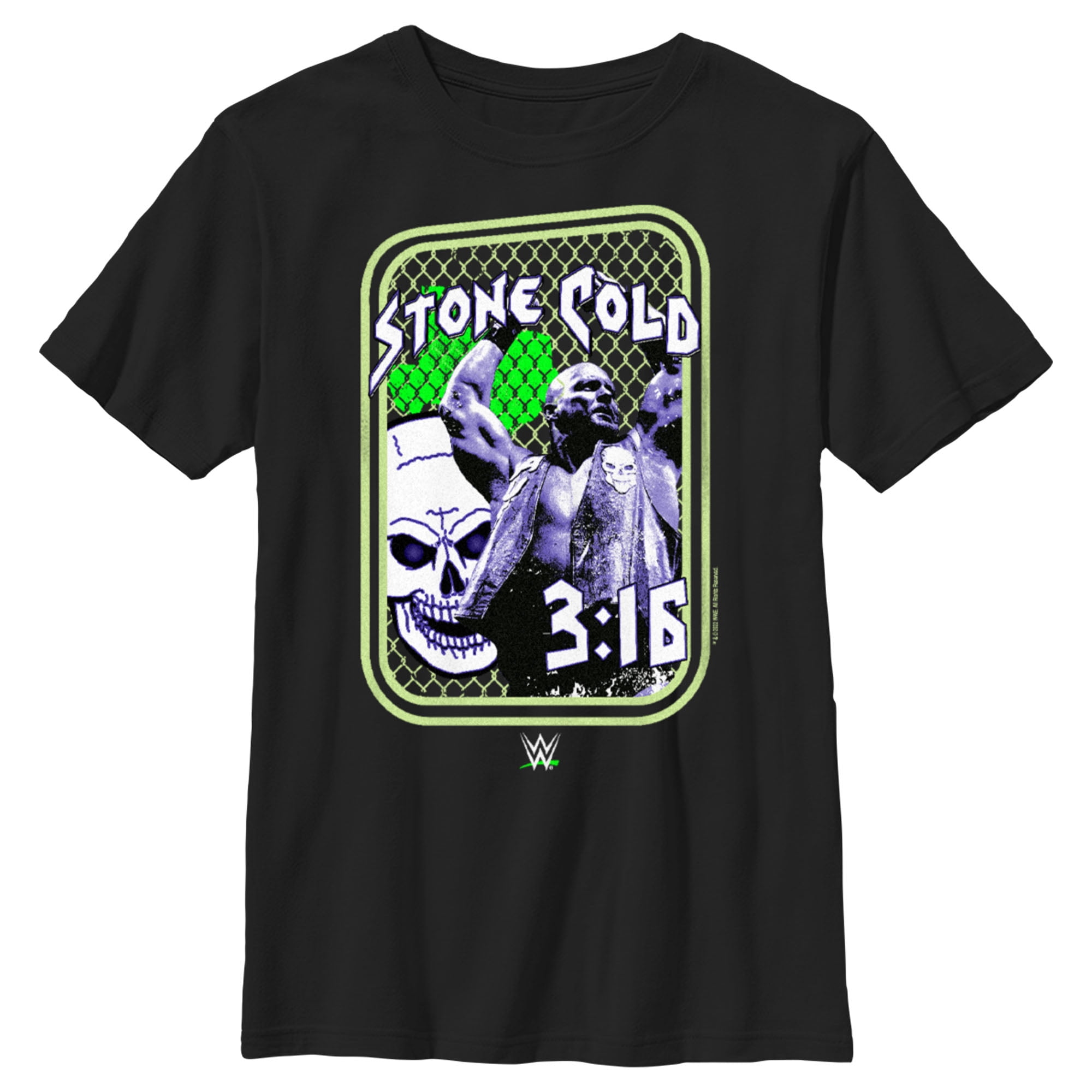 Boy's WWE Stone Cold Steve Austin 3:16 Collage Graphic Tee Black X ...