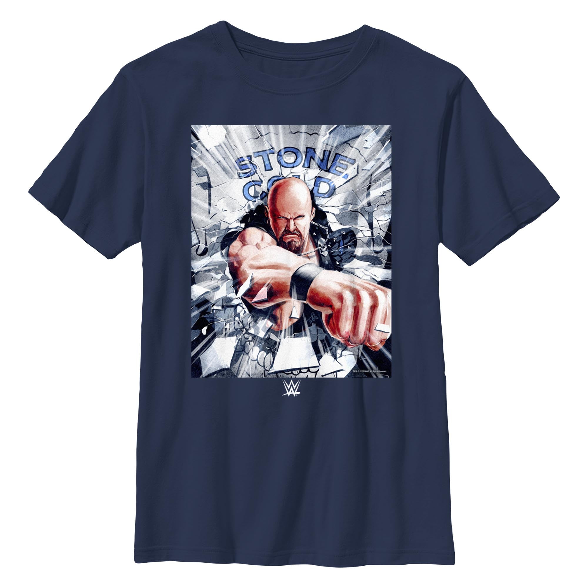 Boy's WWE Stone Cold Steve Austin Poster Graphic Tee Navy Blue Medium ...