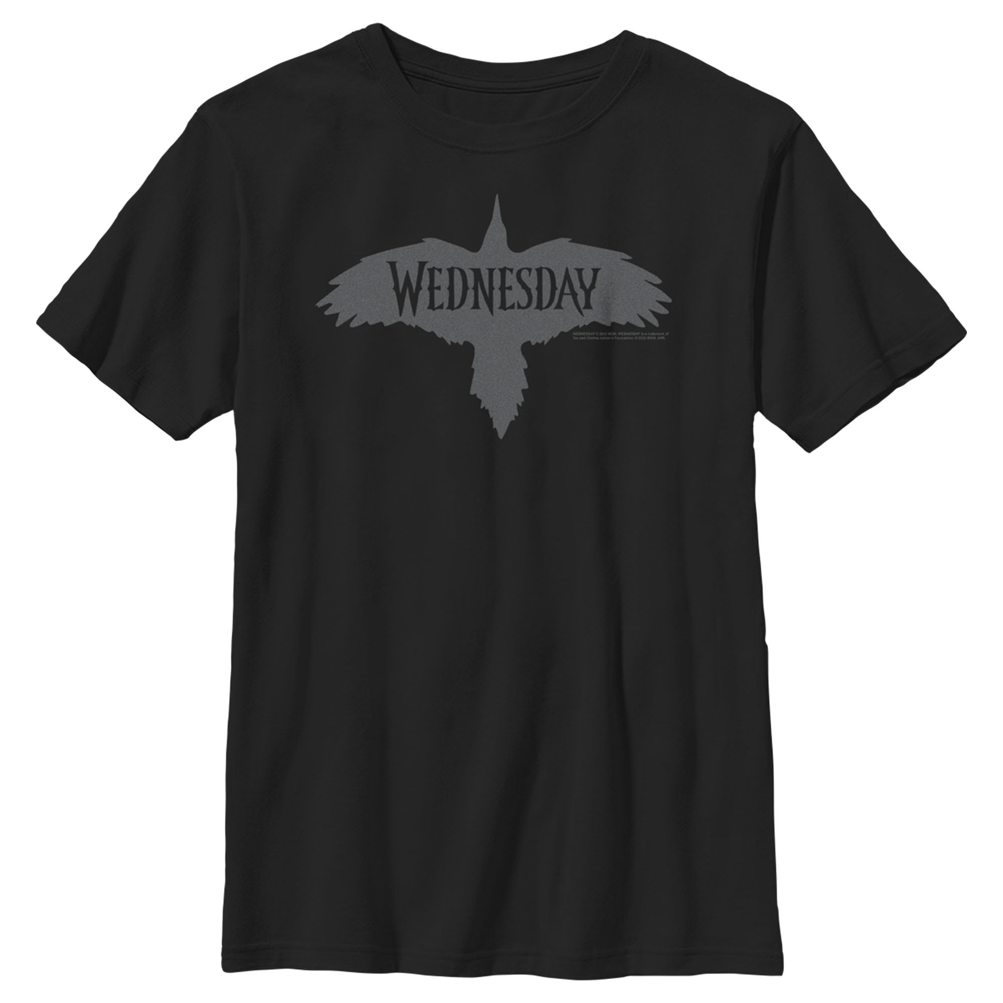 Boy's Wednesday Raven Logo Graphic Tee Black Large - Walmart.com
