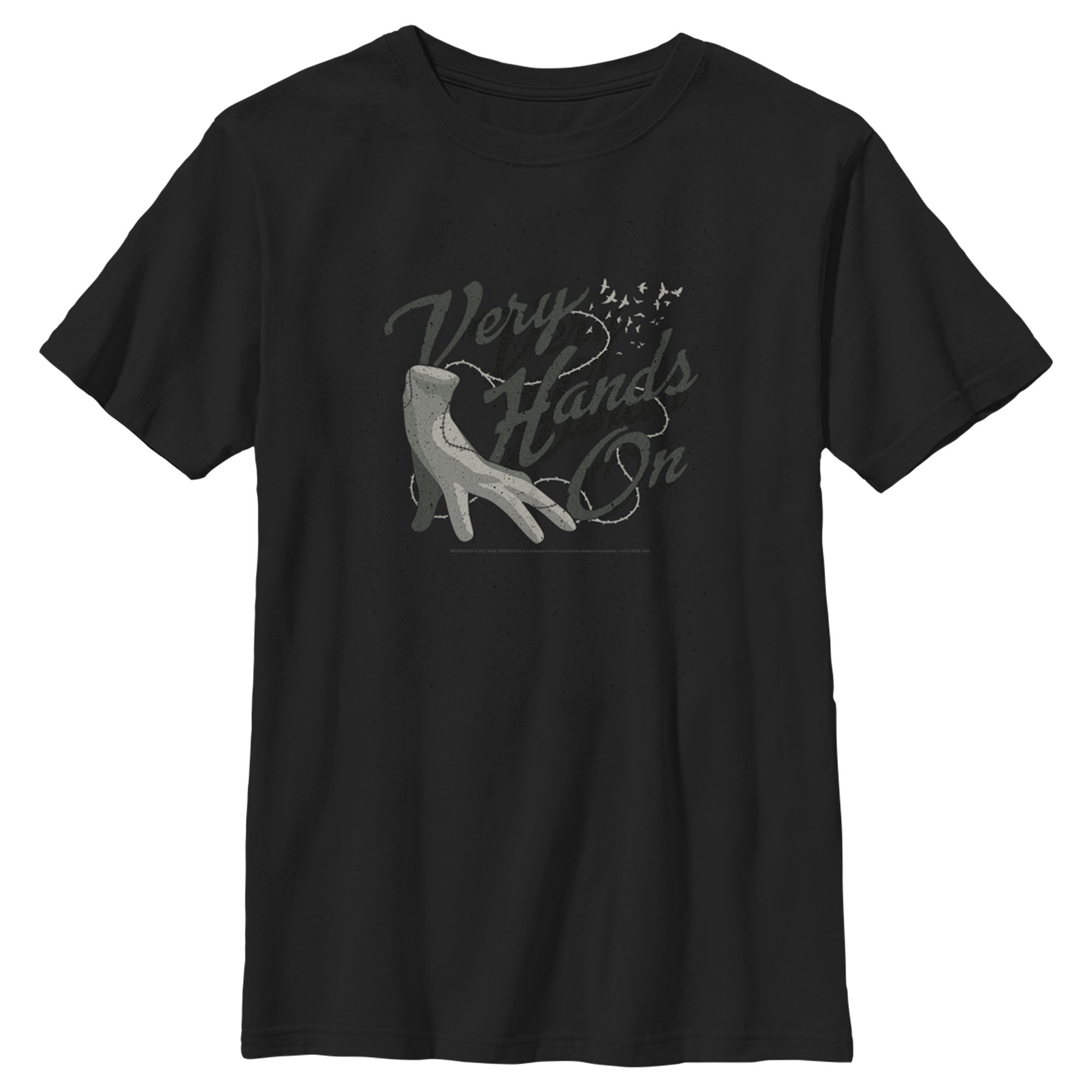 Boy's Wednesday Thing Very Hands On Graphic Tee Black X Large - Walmart.com