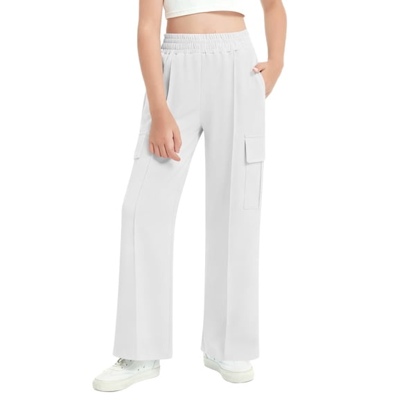 Boy's Wide Leg Sweatpants Athletic Cargo Pants Joggers Boys Drawstring ...