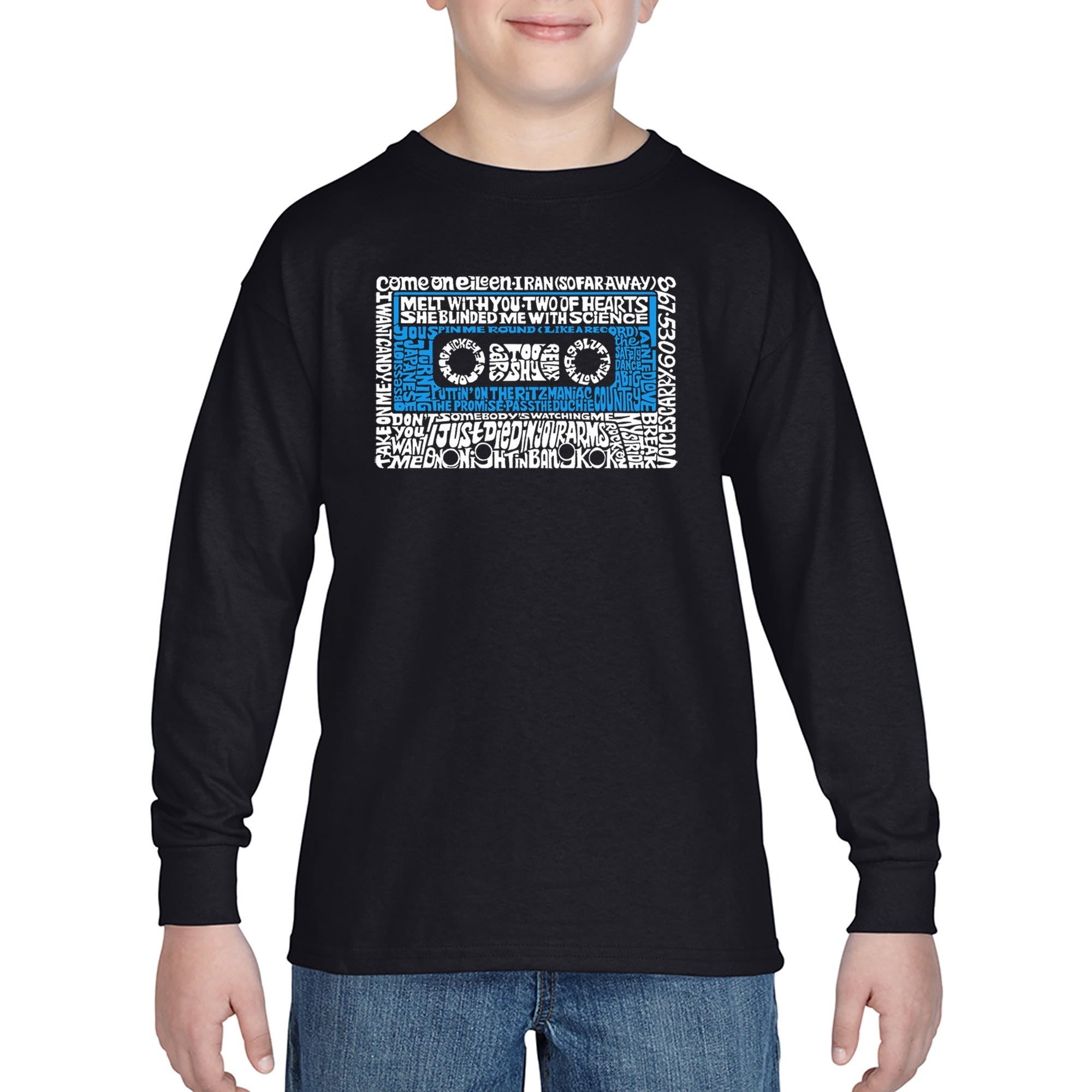 Boy's Word Art Long Sleeve - 80s One Hit Wonders - Walmart.com