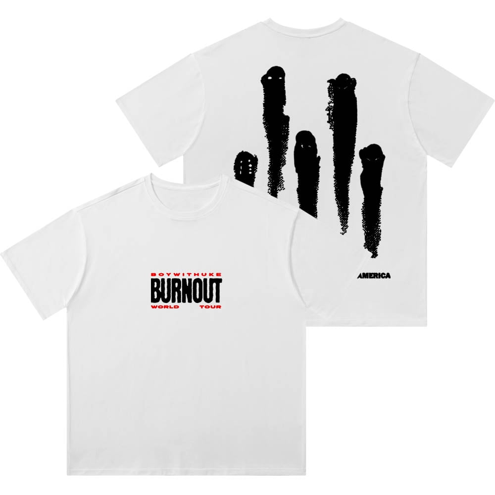 BoyWithUke Burnout Merch Wash T-Shirts Streetwear Tops Women Men Cotton ...