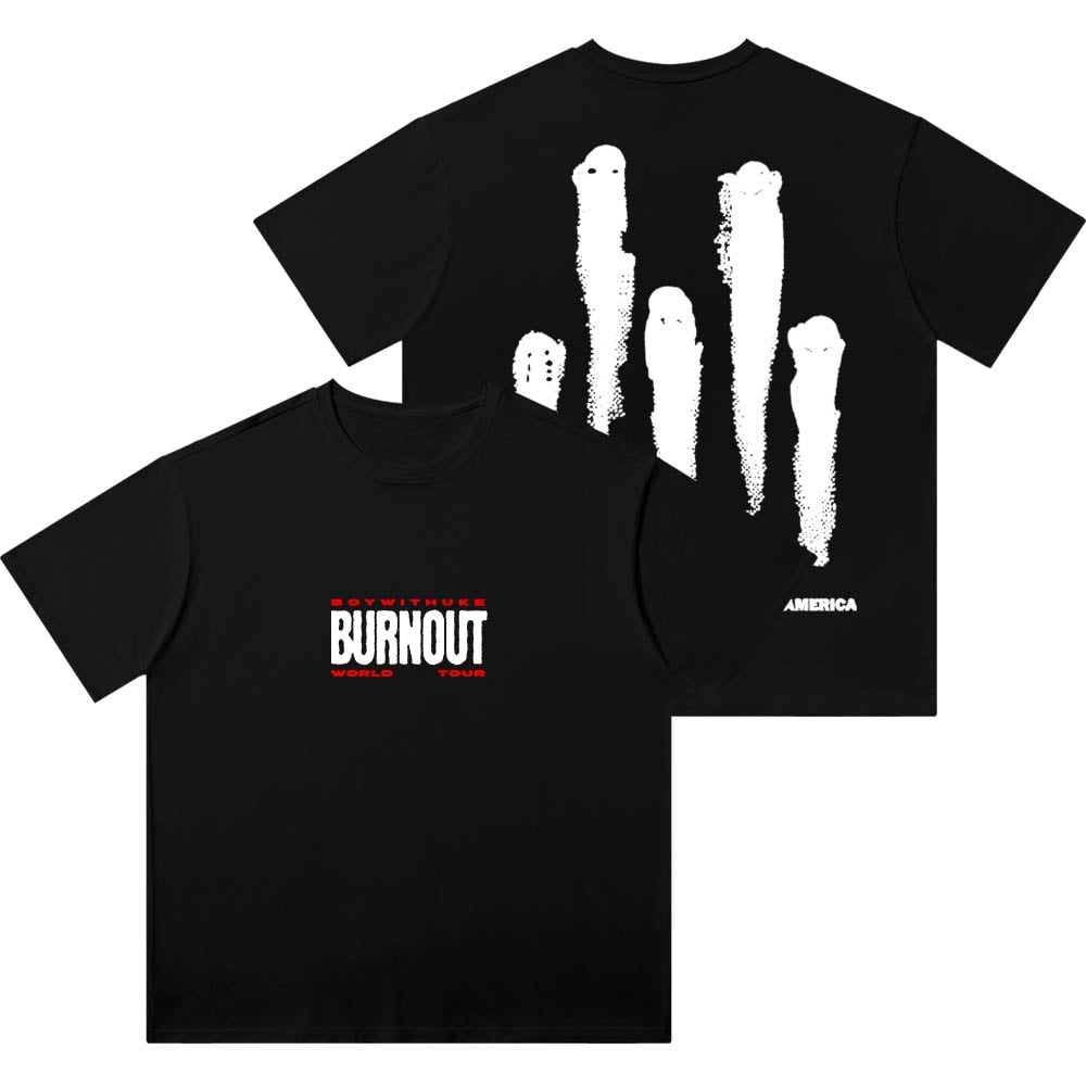BoyWithUke Burnout Merch Wash T-Shirts Streetwear Tops Women Men Cotton ...