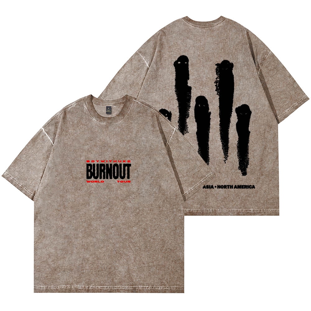 BoyWithUke Burnout Merch Wash T-Shirts Streetwear Tops Women Men Cotton ...