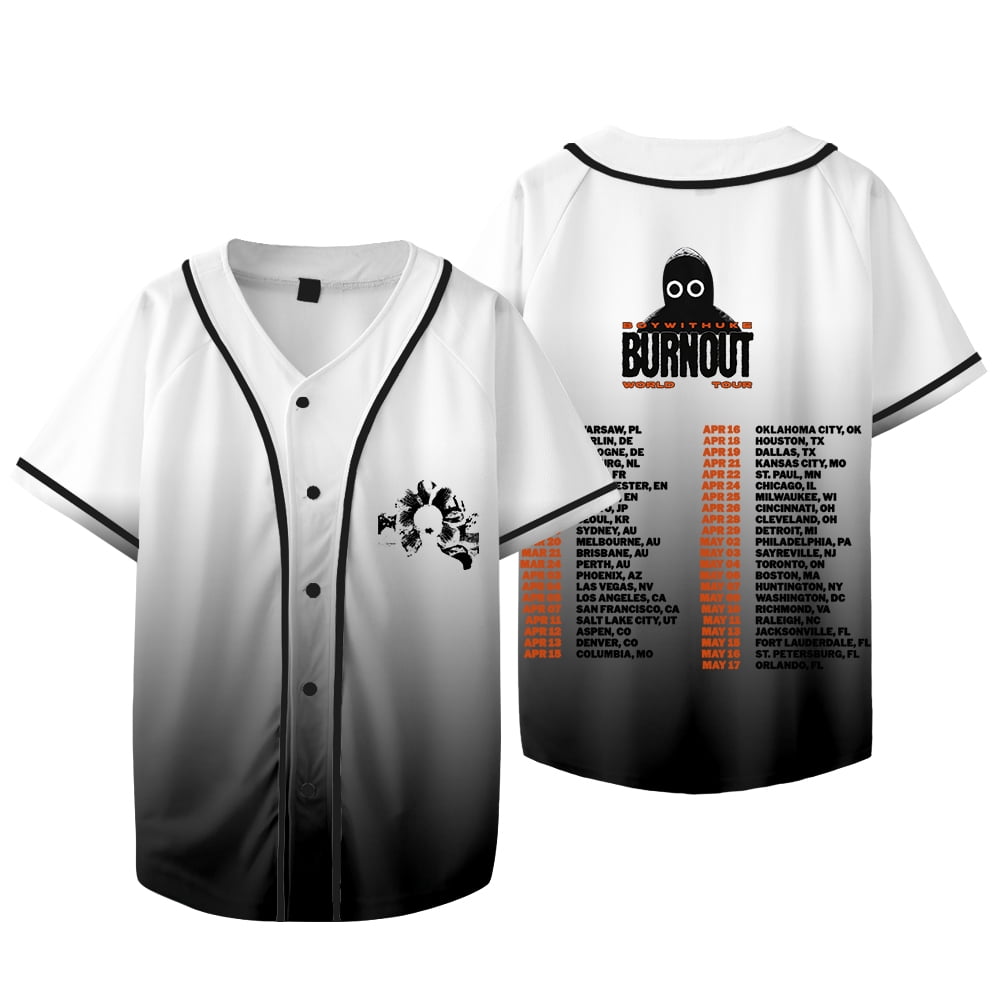BoyWithUke Burnout Tour Baseball Jacket Tee Cosplay Women Men V-neck ...