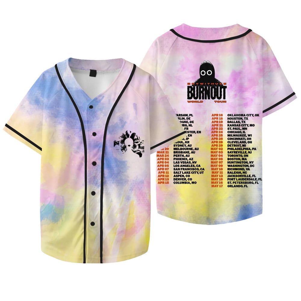 BoyWithUke Burnout Tour Baseball Jacket Tee Cosplay Women Men V-neck ...