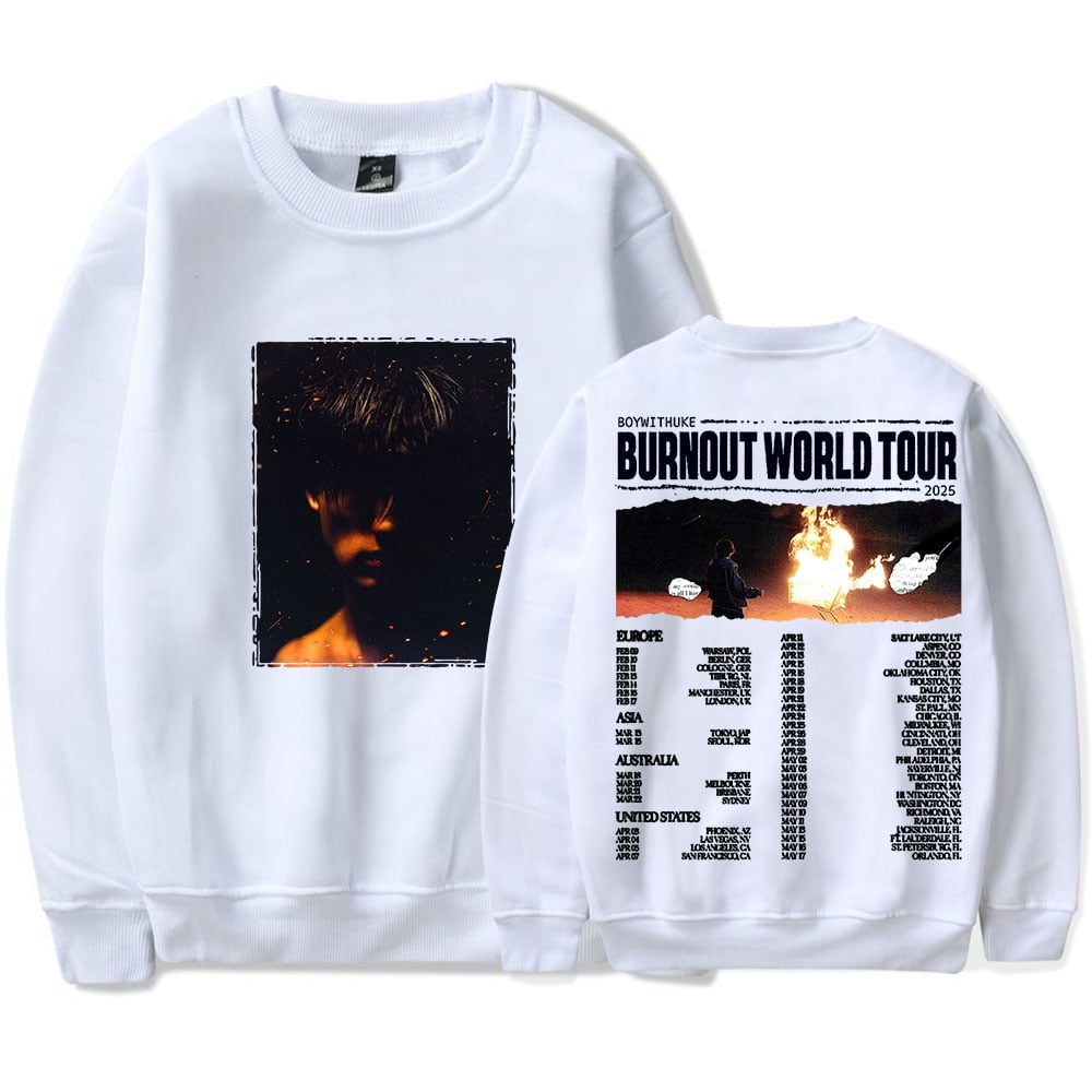 BoyWithUke Burnout World Tour 2025 Merch Crewneck Sweatshirts Cosplay ...