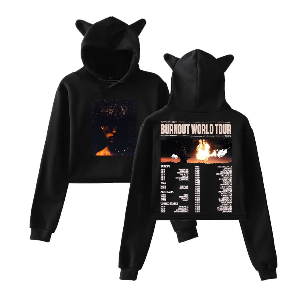 BoyWithUke Burnout World Tour 2025 Merch Pullover Female Cat Ears ...