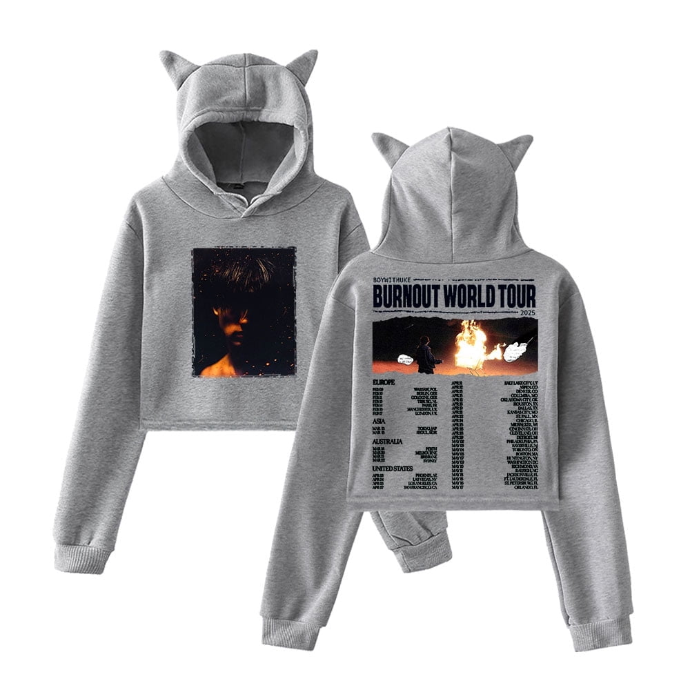 BoyWithUke Burnout World Tour 2025 Merch Pullover Female Cat Ears Long ...