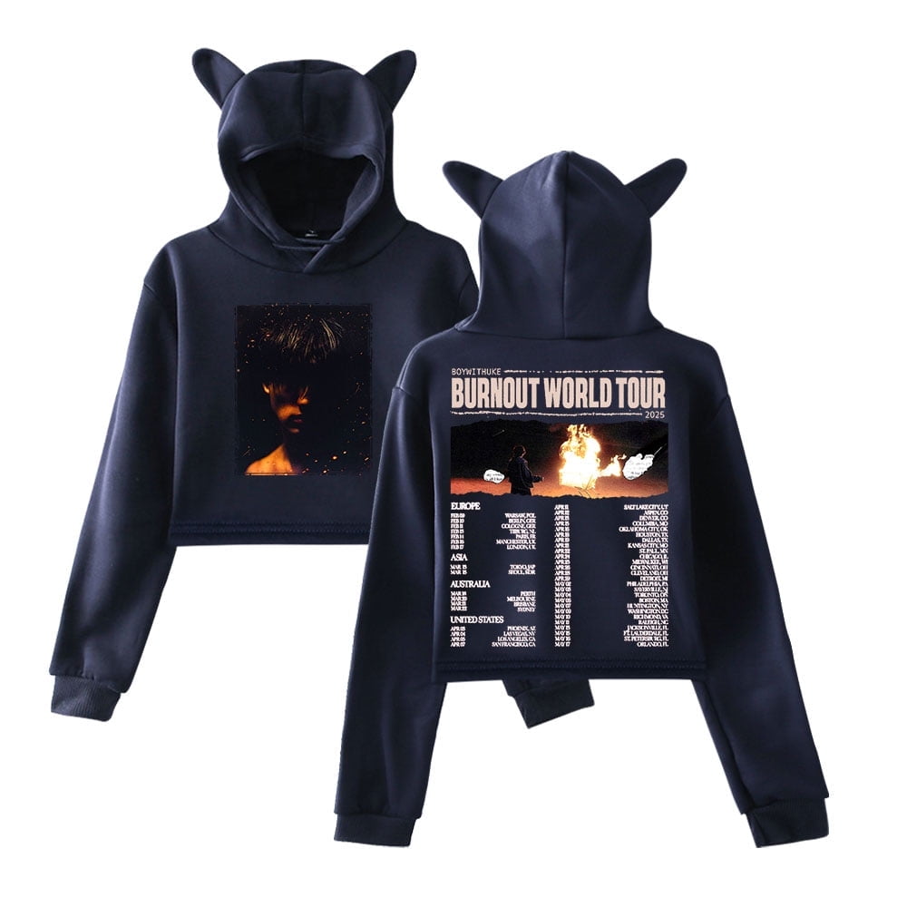 BoyWithUke Burnout World Tour 2025 Merch Pullover Female Cat Ears Long ...