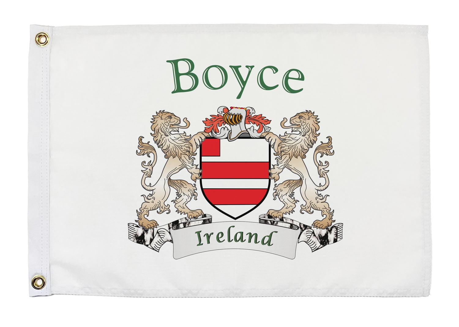 Boyce Irish Coat of Arms Small White Flag - 16"x10.5" inches - Walmart.com