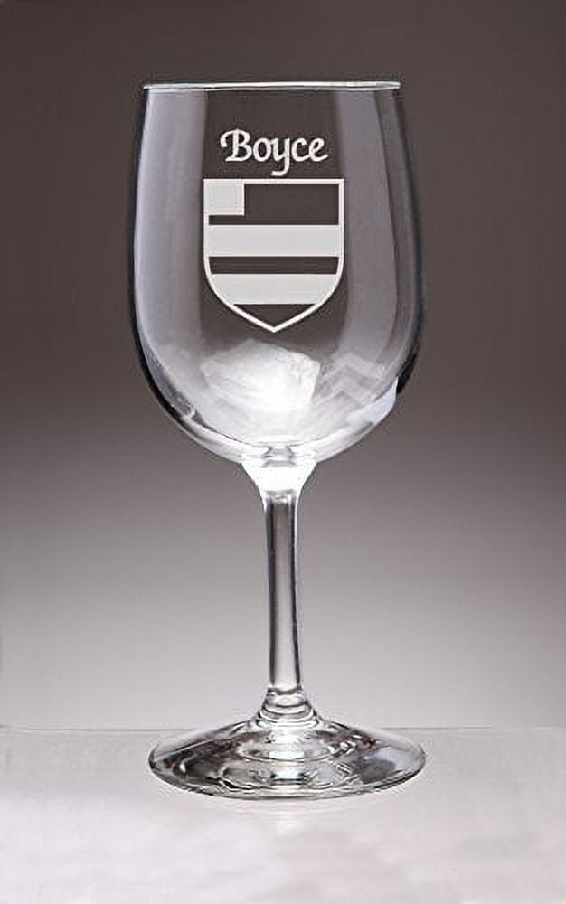 Boyce Irish Coat of Arms Wine Glasses - Set of 4 (Sand Etched ...