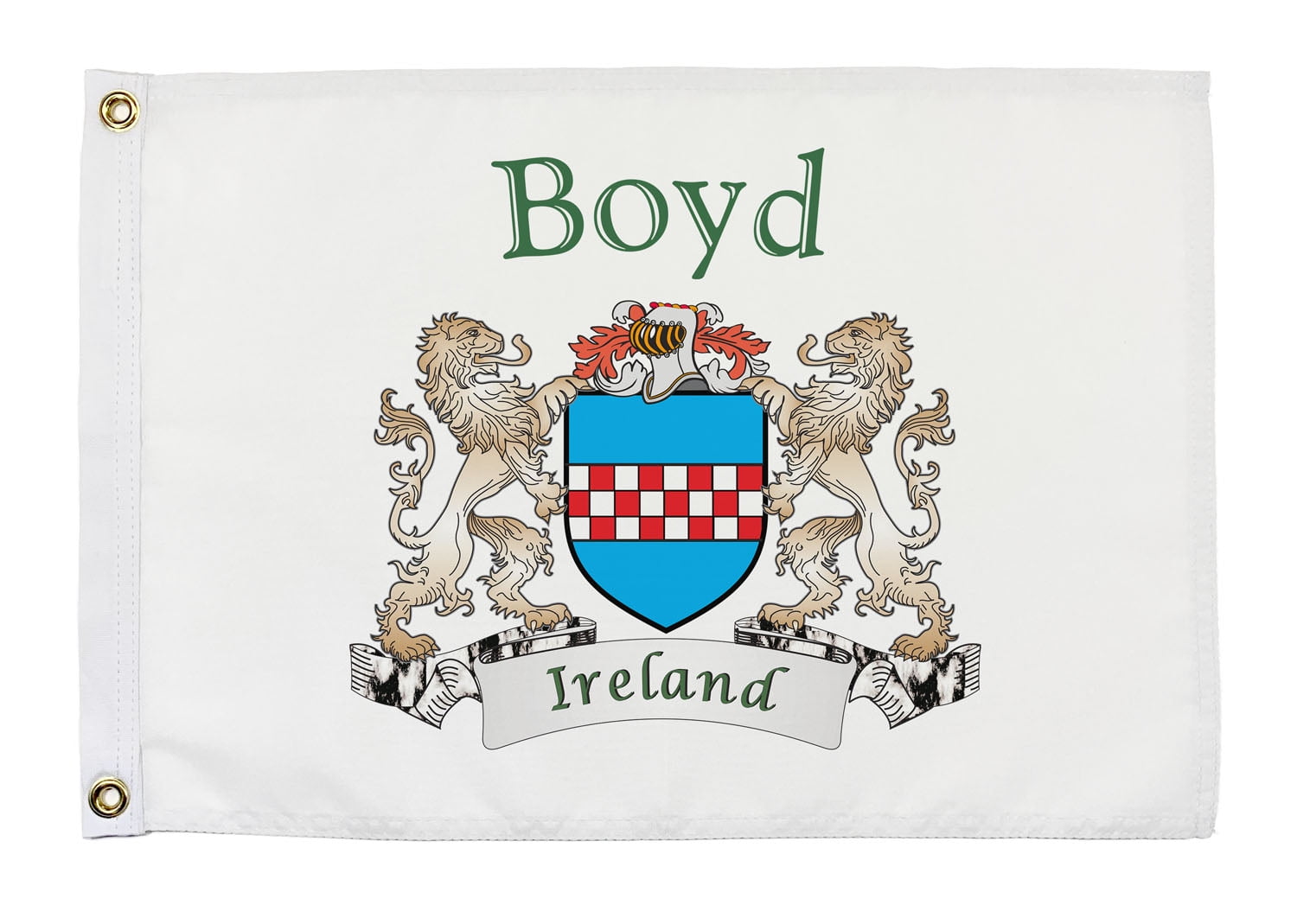 Boyd Irish Coat of Arms Small White Flag - 16"x10.5" inches - Walmart.com