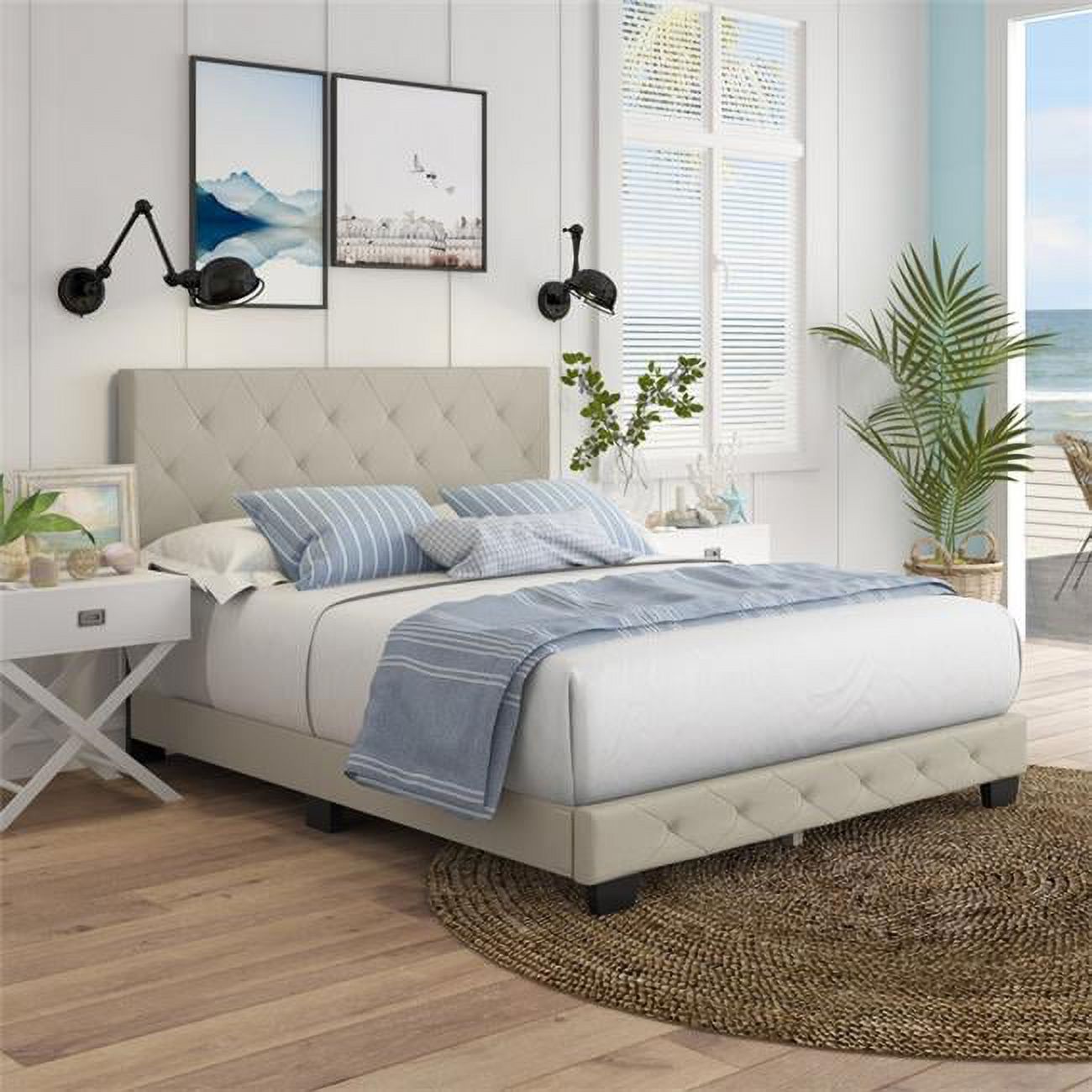 Boyd Sleep CHES962EK Clara Upholstered Platform Bed - Walmart.com
