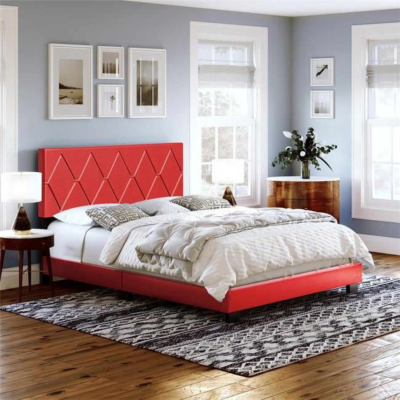 Boyd Sleep Charlene Faux Leather Upholstered Platform Bed - Walmart.com