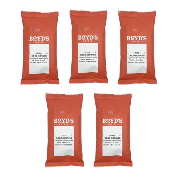 Boyd's Good Morning Ground Coffee, Medium Roast, 5 Pack – 2.5 oz ...