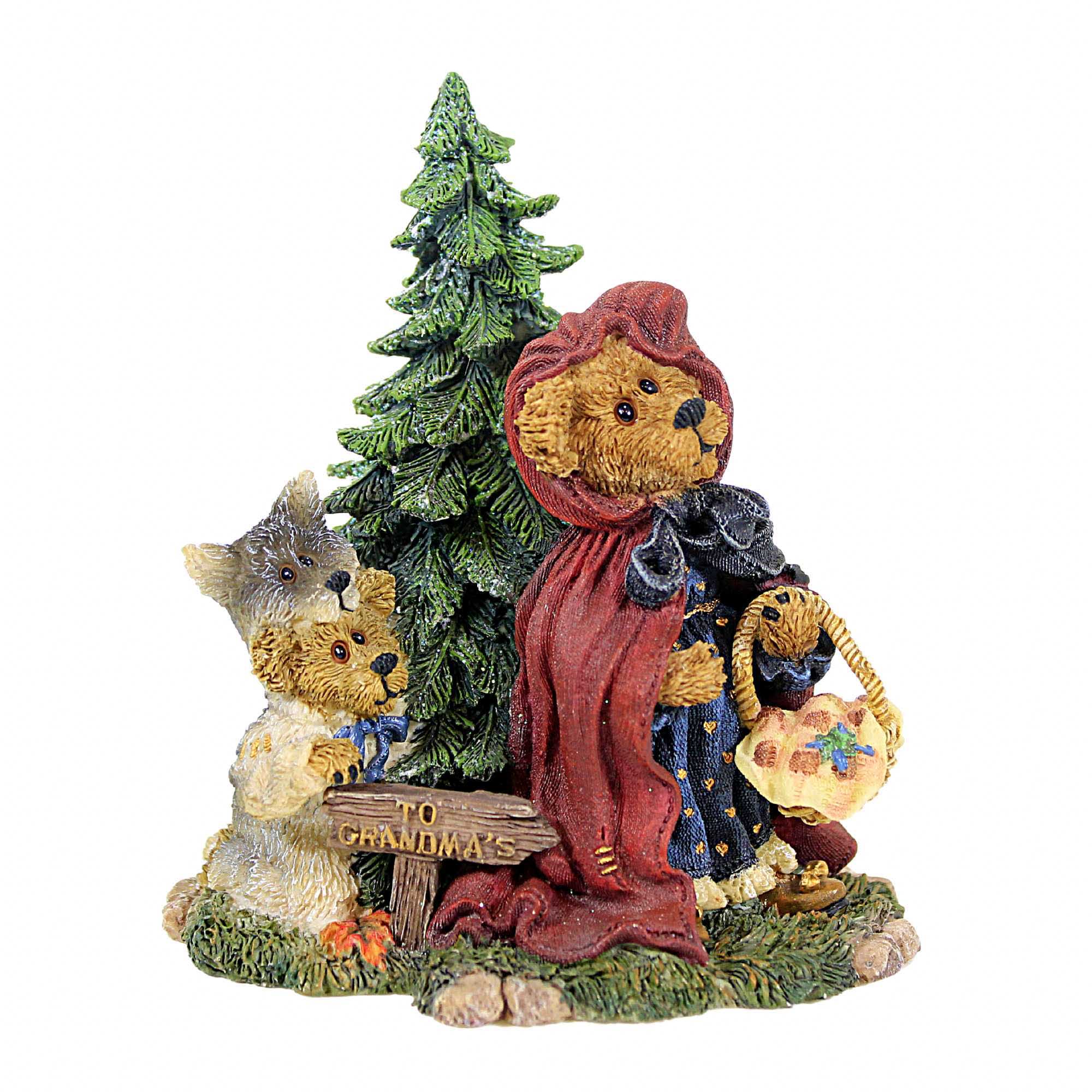 Boyds Bears Resin 5.25In Lil' Red With B.B. Woof...Going To Grandma's ...