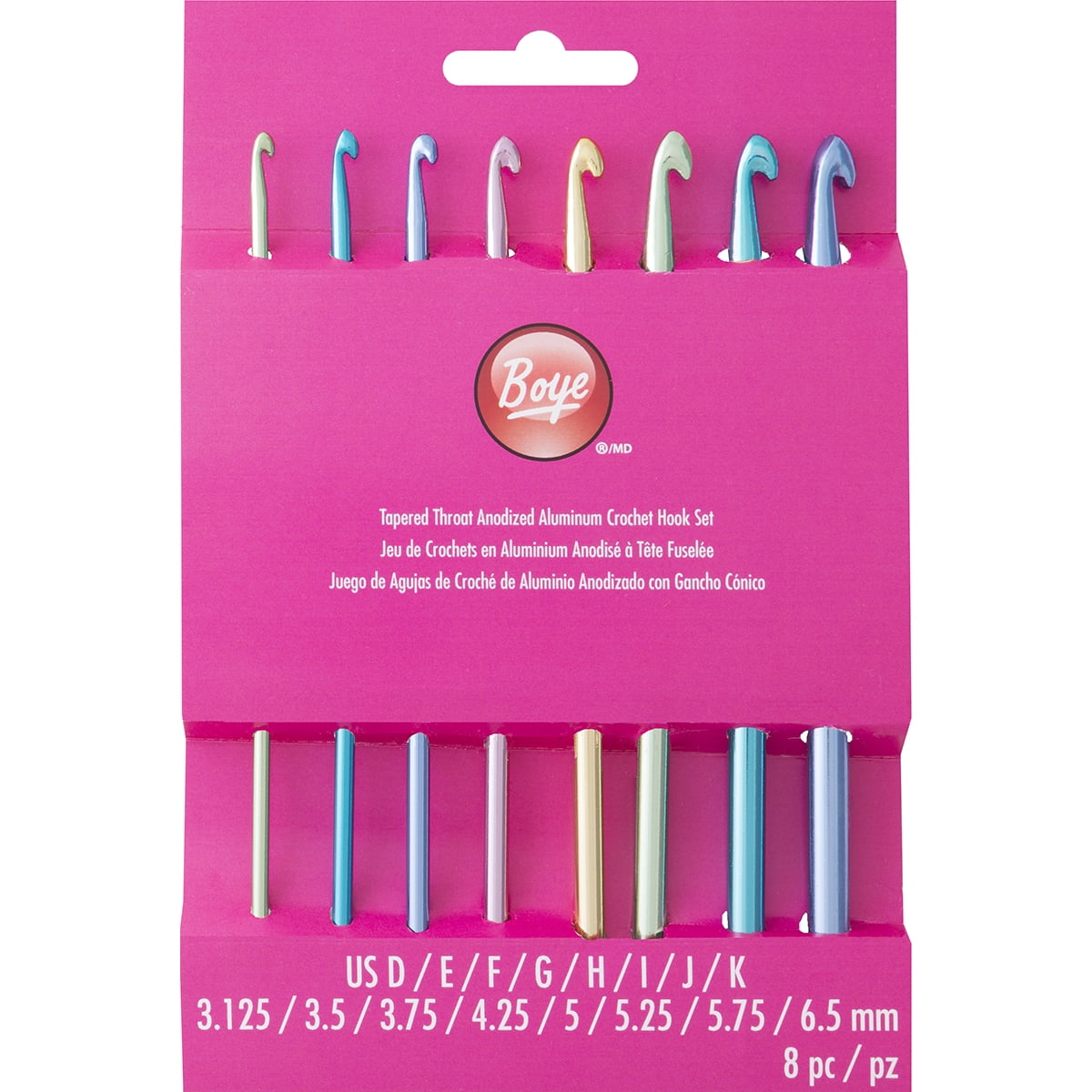 Boye Aluminum Crochet Hook Set Sizes D3 To K10.5 - Walmart.com