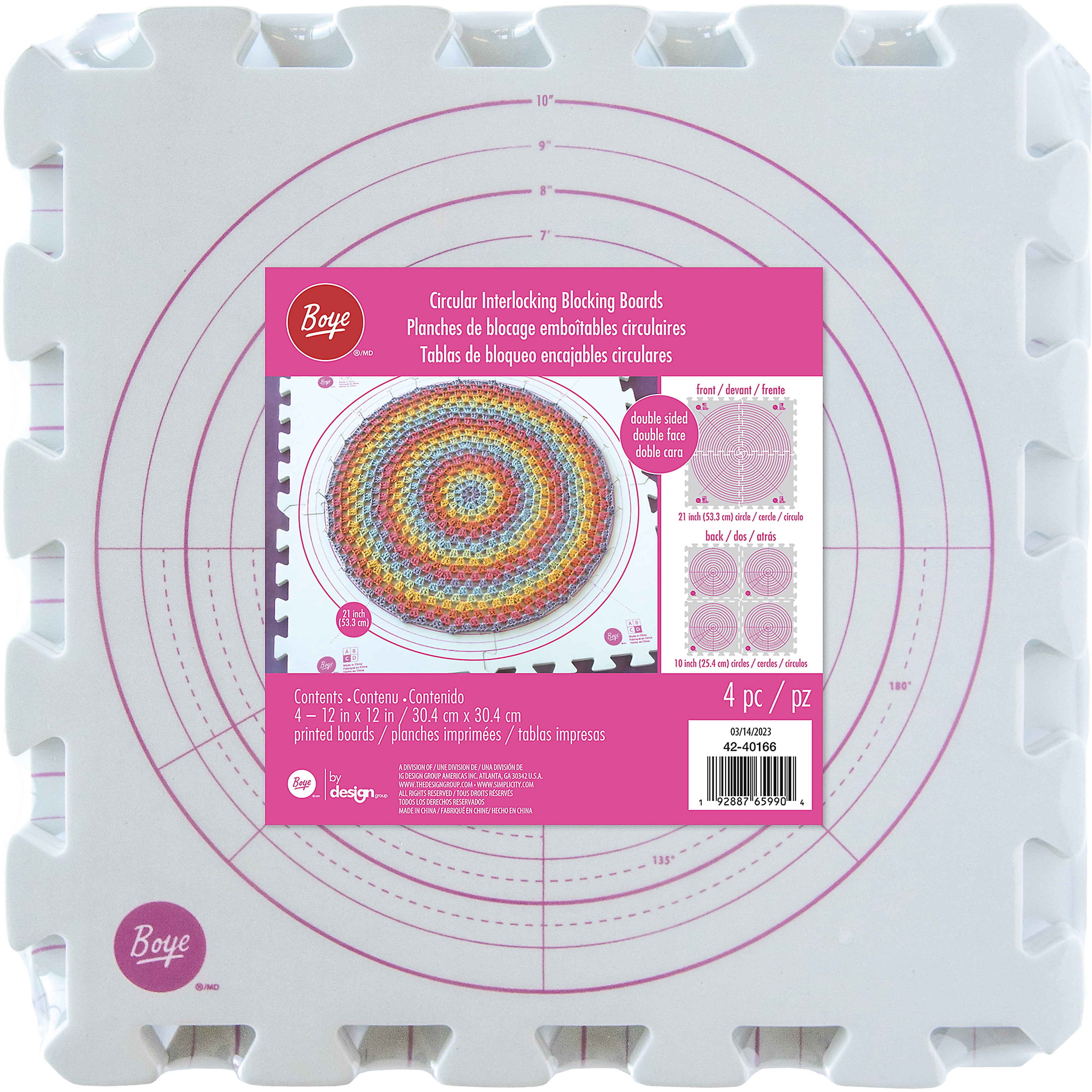 Boye Interlocking Blocking Boards - Circle Print, Pkg of 4 - Walmart.com