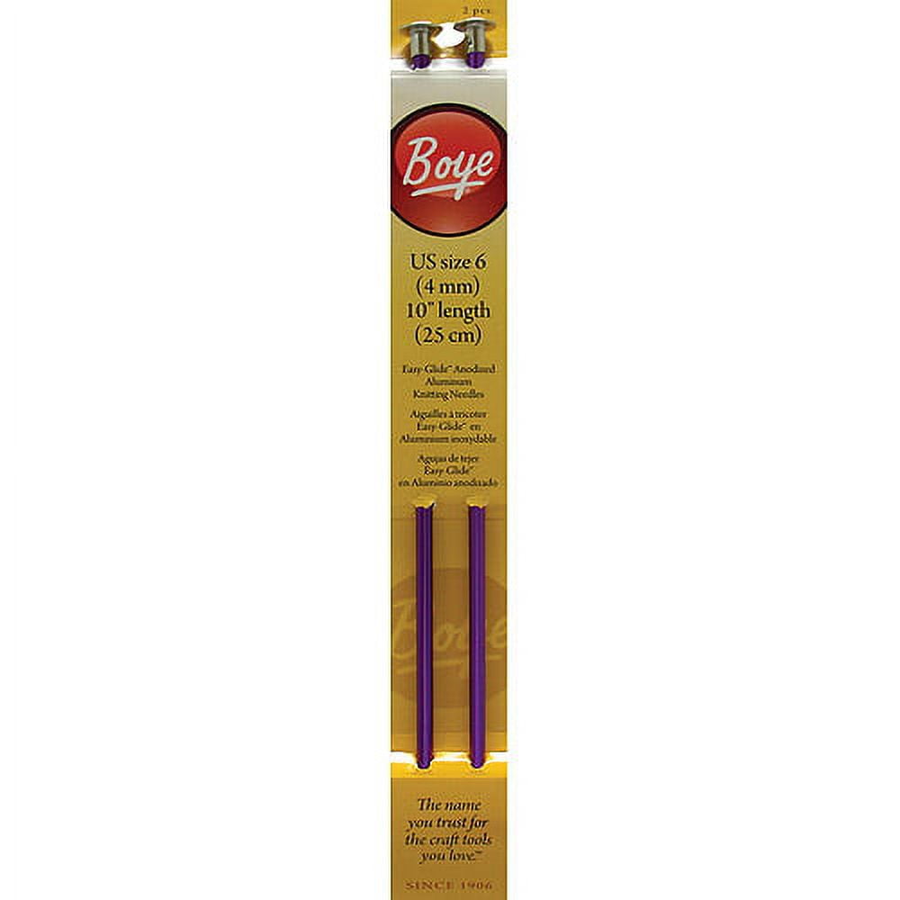 Boye 70418 Single Point Aluminum Knitting Needles 10 in. -Size 6 ...