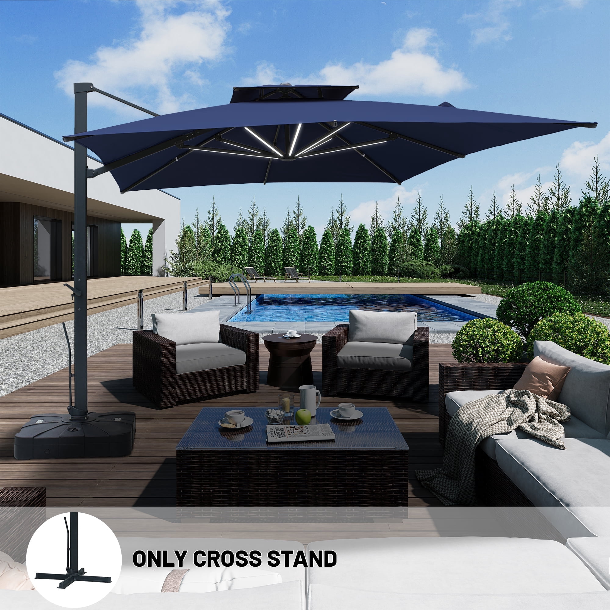 Boyel Living 10×13 FT Cantilever Patio Umbrellas Outdoor Offset ...
