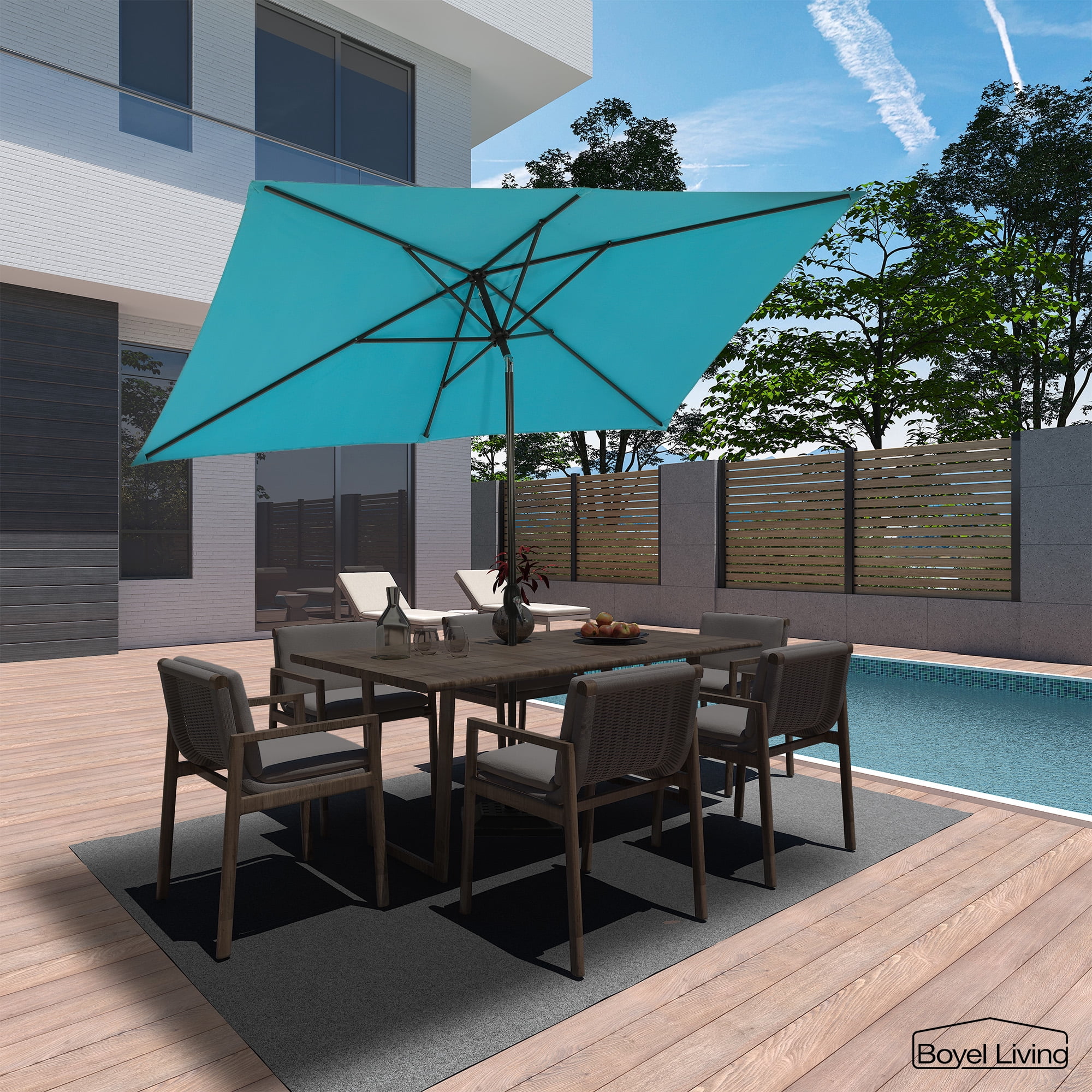 Boyel Living 10 x 6.5ft Rectangular Market Umbrella Patio Umbrella ...