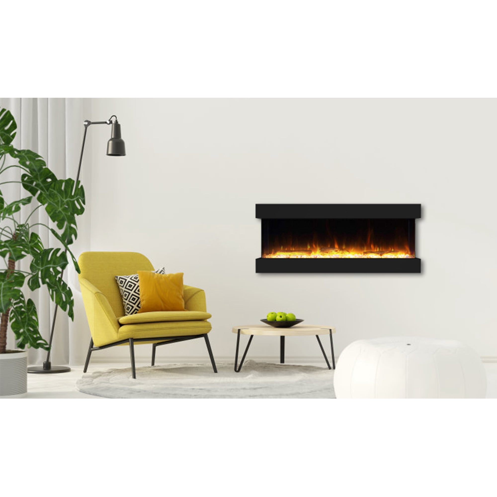 Boyel Living 3-Sided Electric Fireplace w/ Remote Control, 39" Wall ...