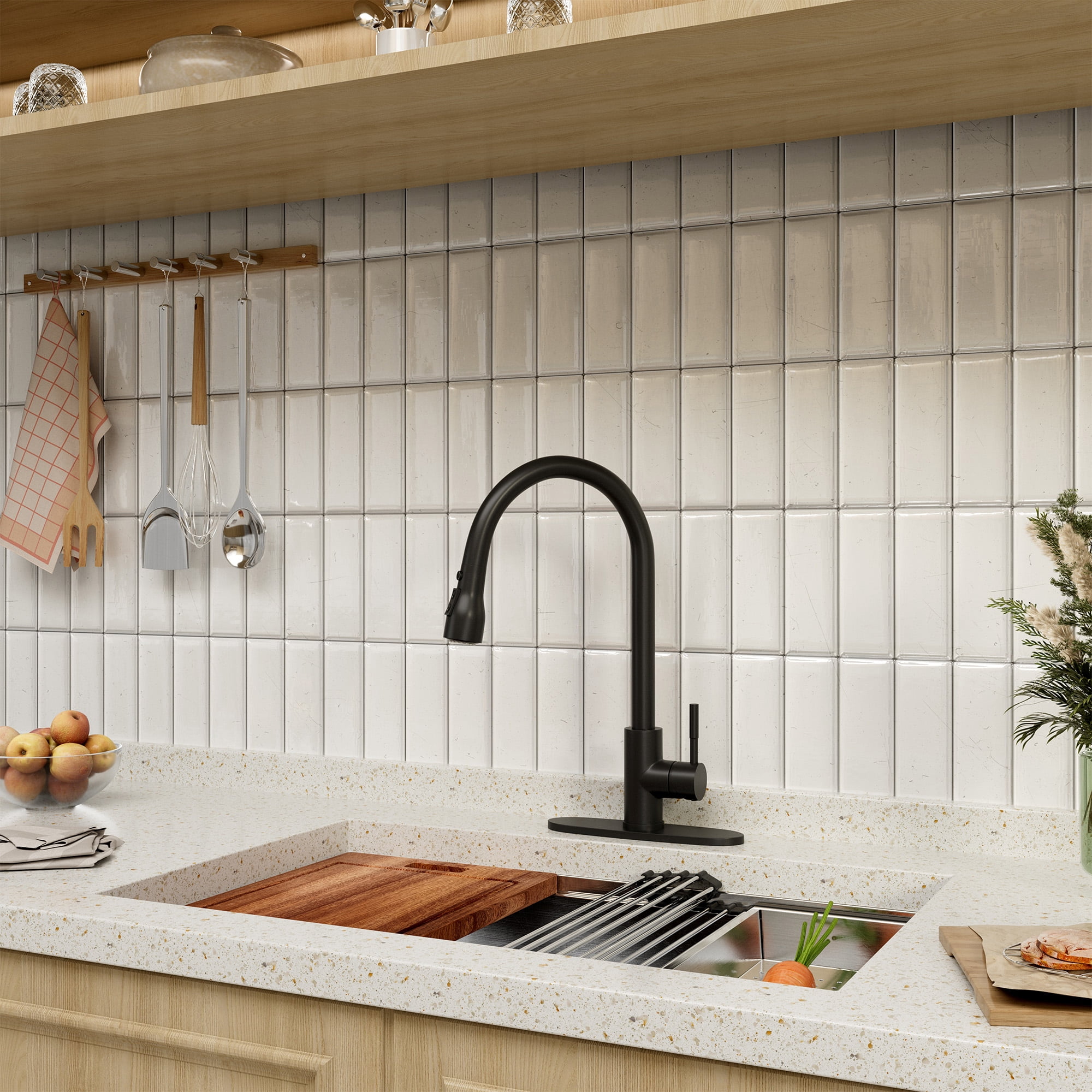 Boyel Living 30 in Stainless Steel Brushed Kitchen Sink with Kitchen ...