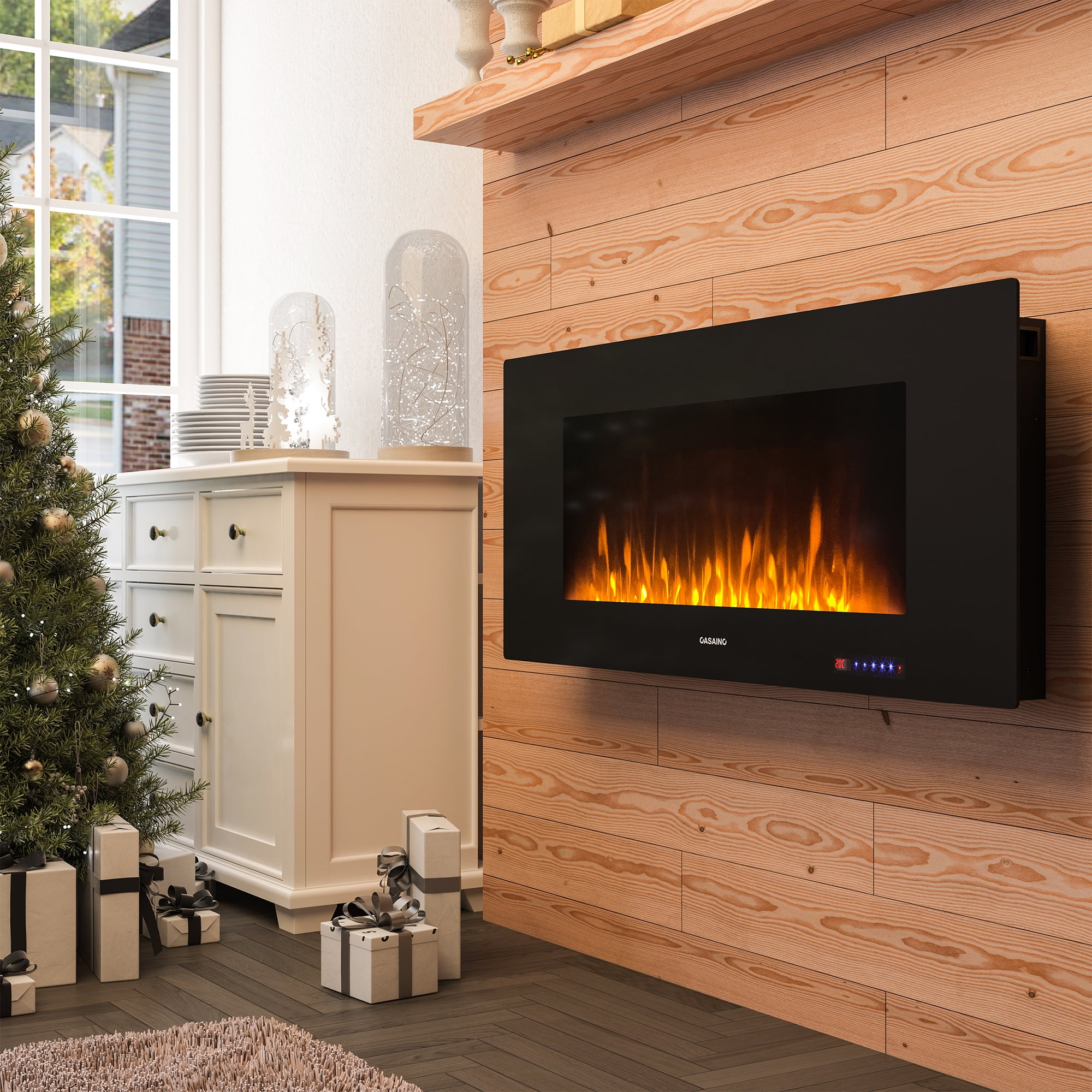 Boyel Living 42" Electric Fireplace, Wall-Mounted Electric Heater with ...