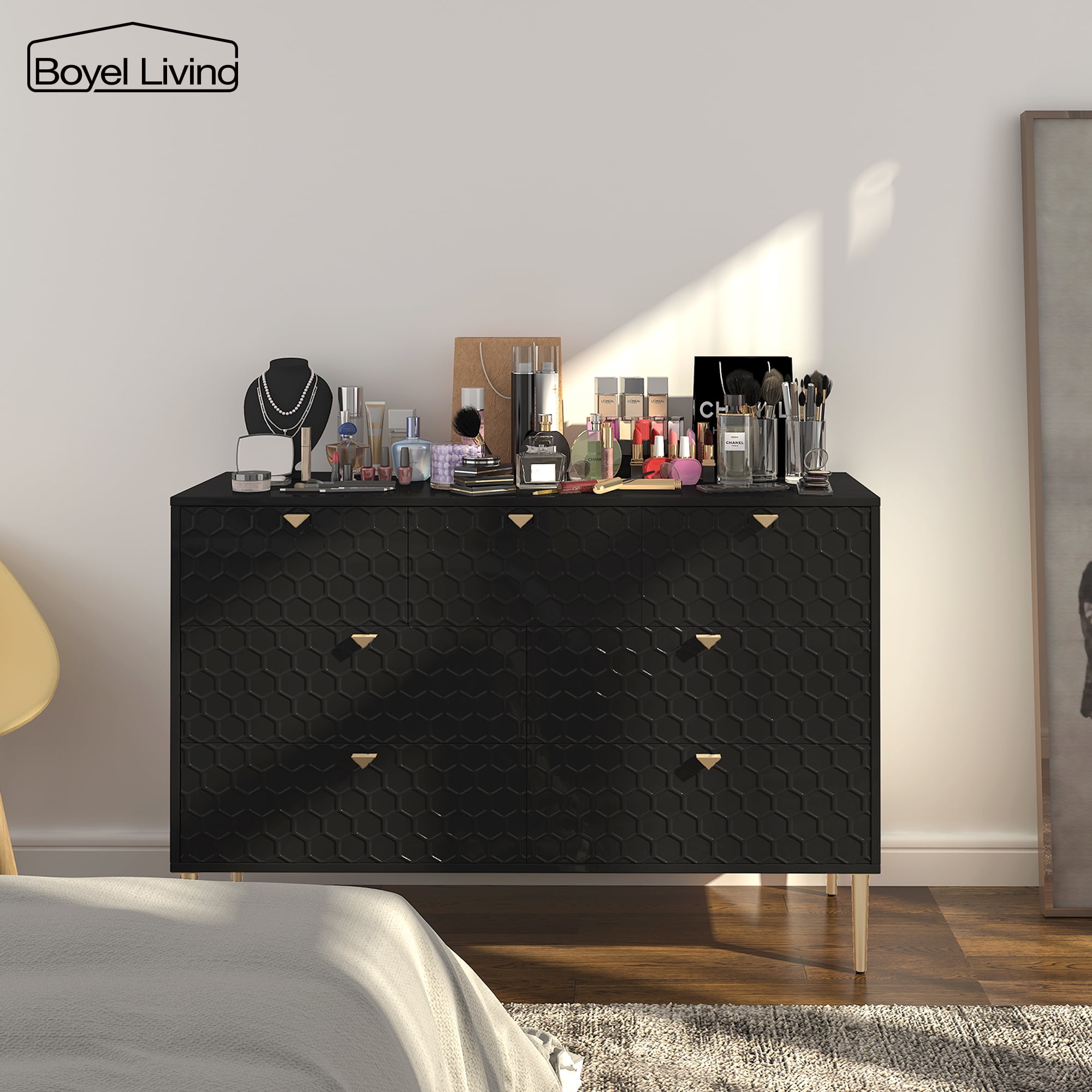 Boyel Living 7 Drawer Dresser Storage Cabinet, Chest of Drawer, (MDF ...