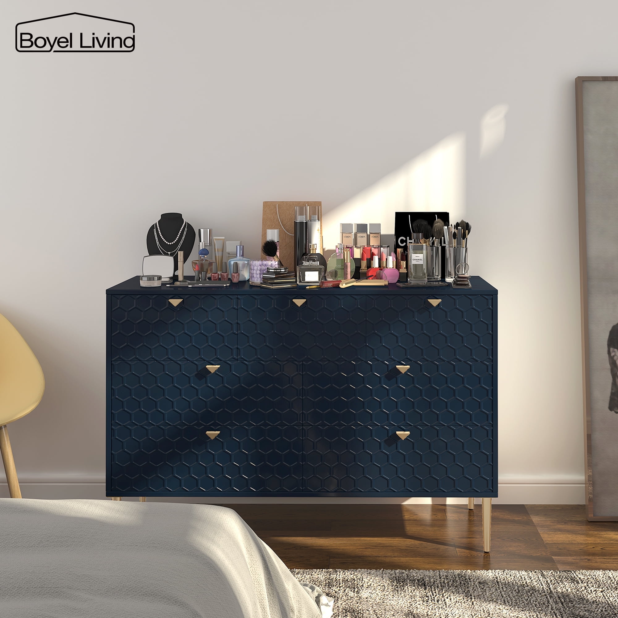 Boyel Living 7 Drawer Dresser Storage Cabinet, Chest of Drawer, (MDF ...