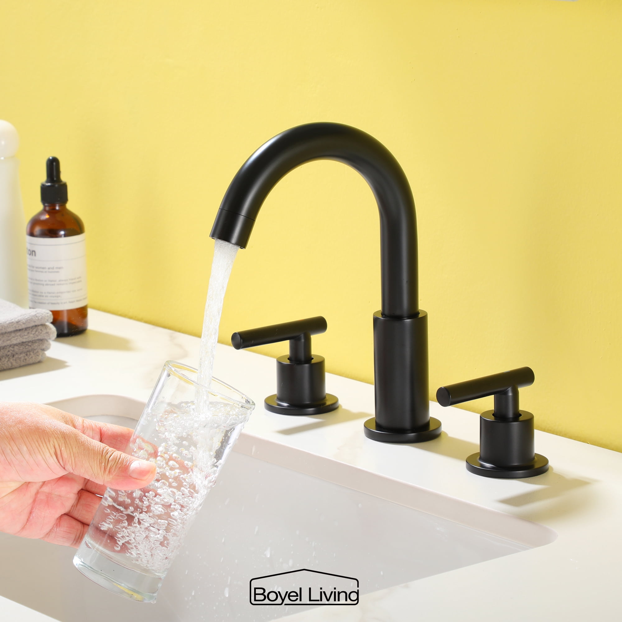 Boyel Living 8 in Bathroom Sink Faucet,3 Hole Widespread 2-Handle Mid ...