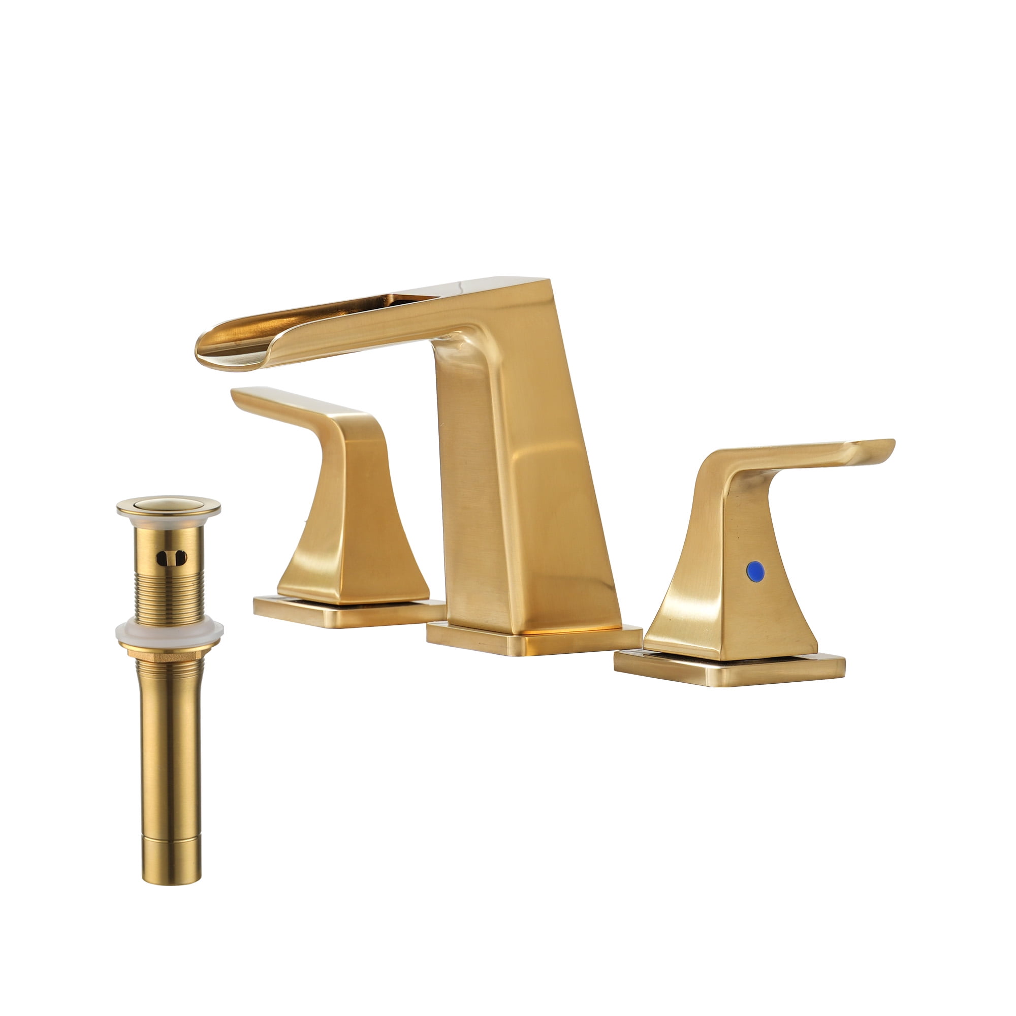 Boyel Living Bathroom Sink Faucet Brushed Gold Bath Faucets 3 Holes 2