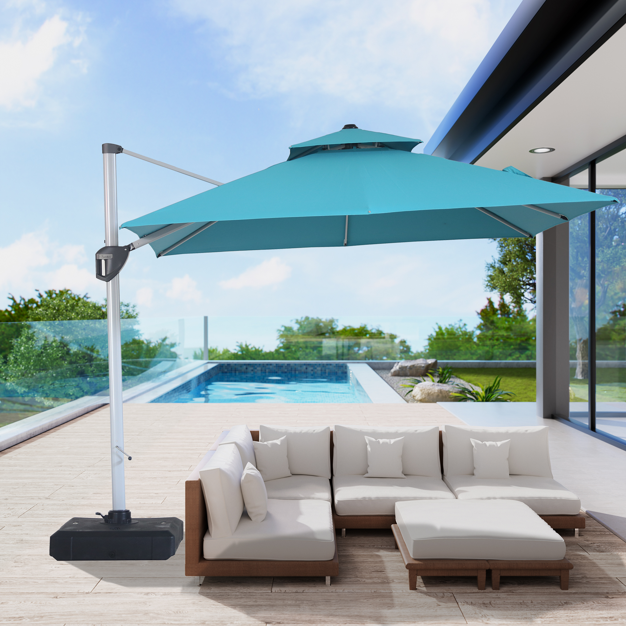 Boyel Living Cantilever Outdoor Patio Umbrella with Cover,Garden Square ...