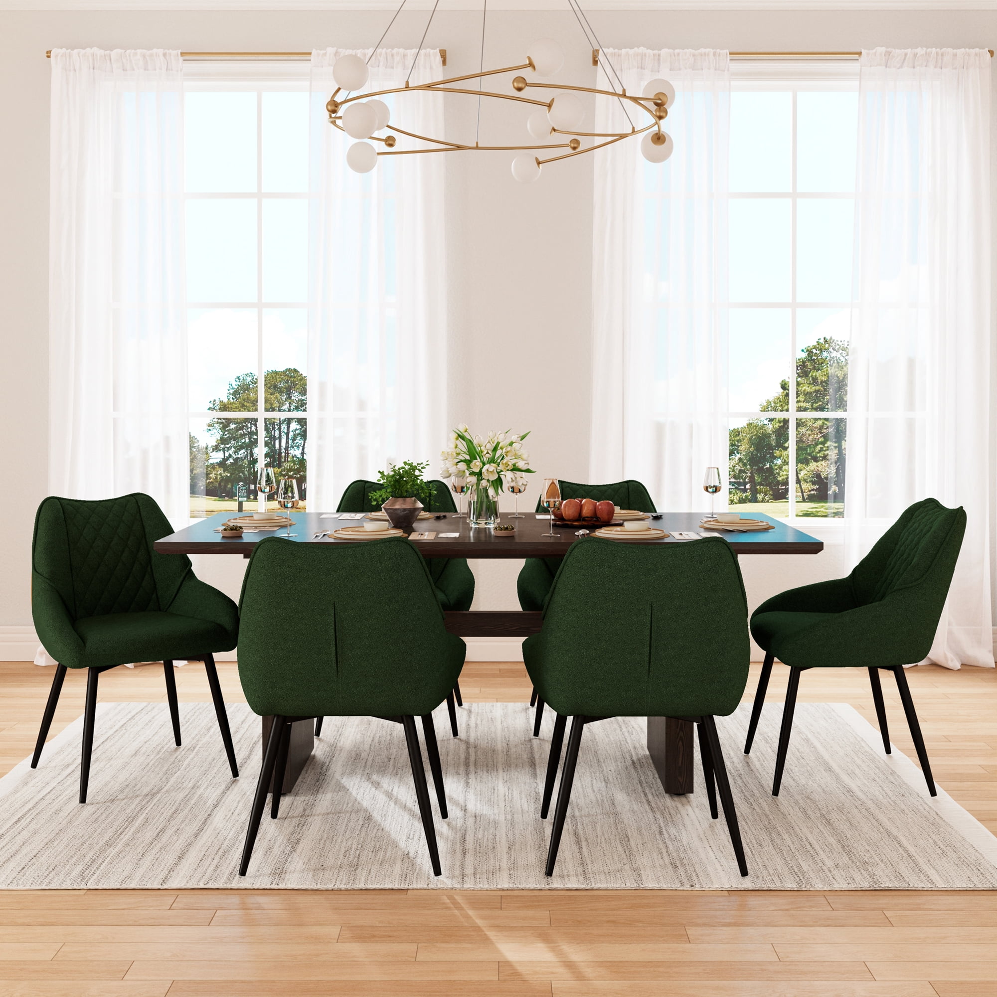 Boyel Living Dining Table Set with 6 Chairs, Rectangular Dining Room ...