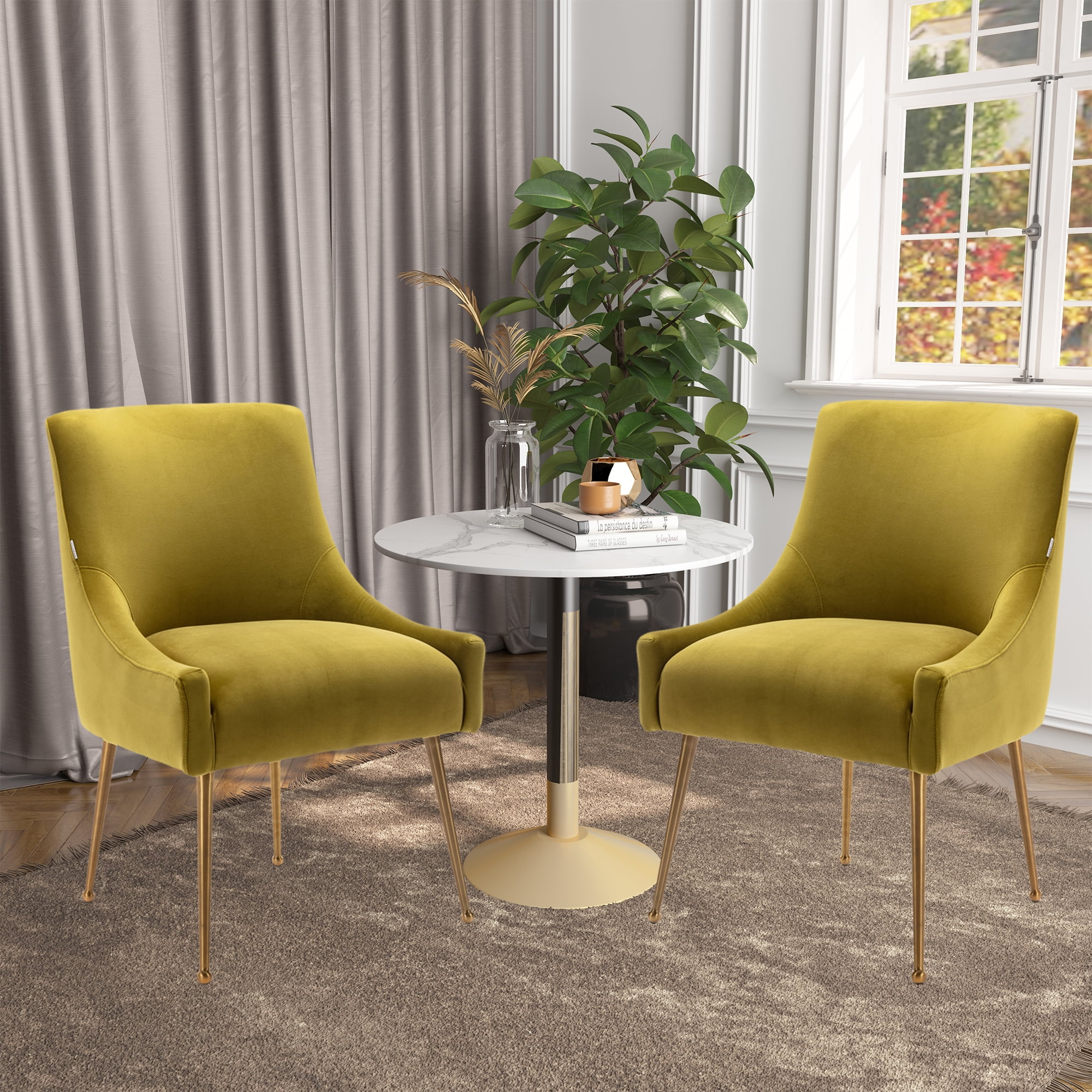 Velvet gold dining chair store