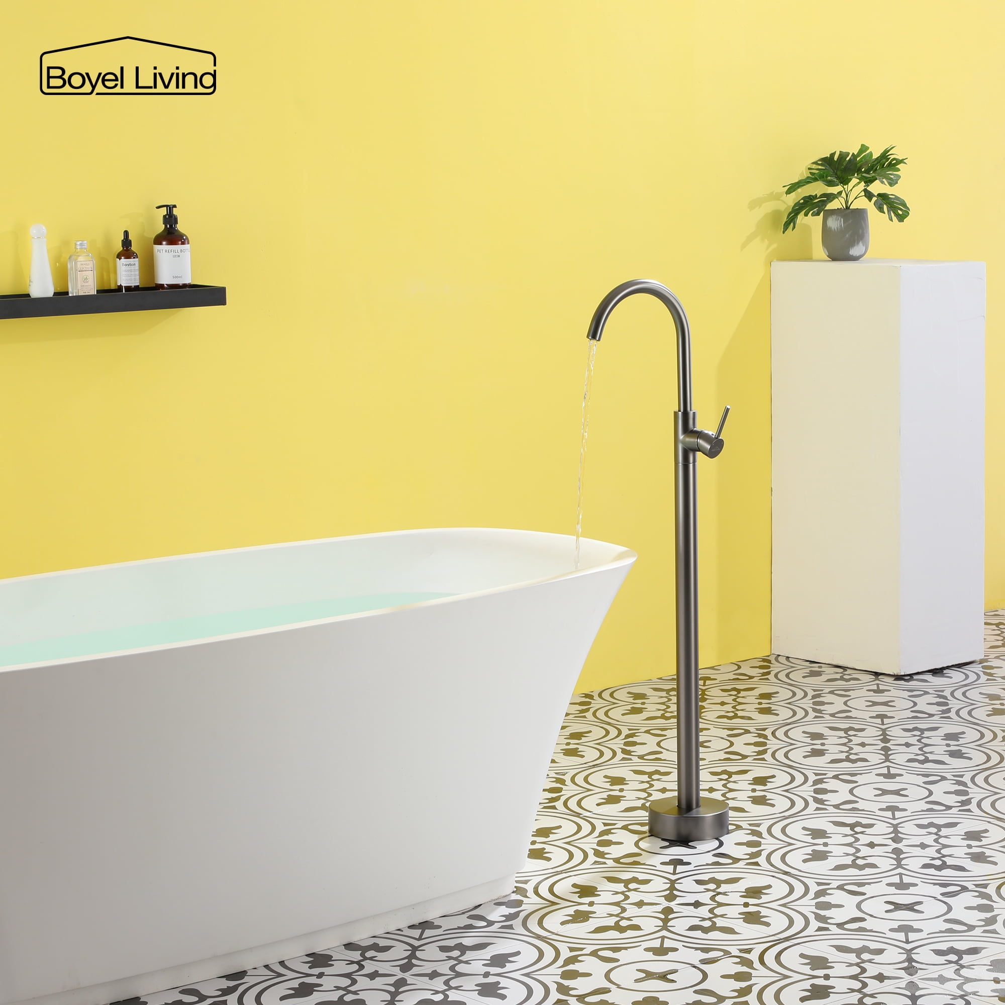 Boyel Living Single Handle Bath Tub Filler Faucet Freestanding Floor ...