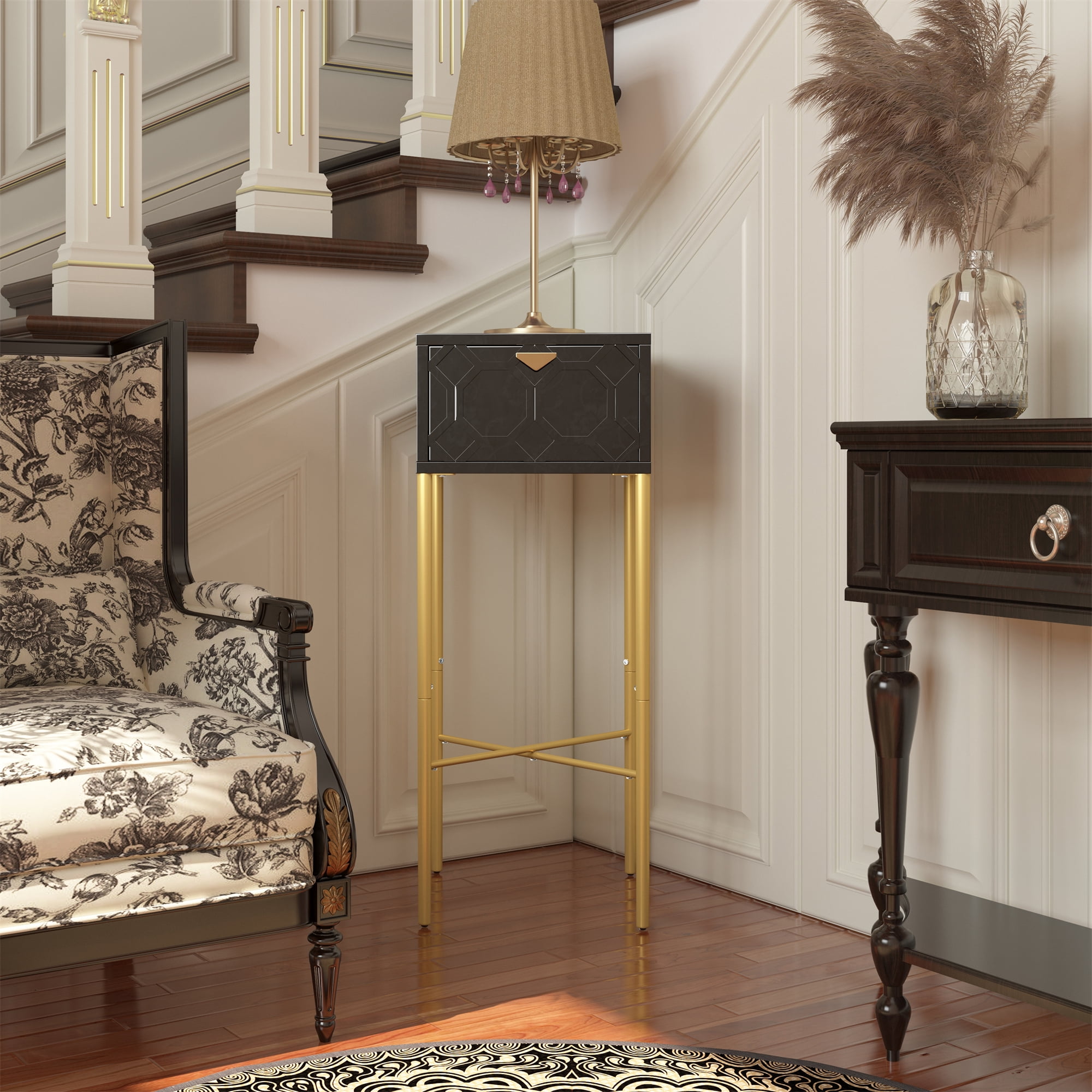 Boyel Living Small Corner Table with Storage, Side Table Nightstand ...