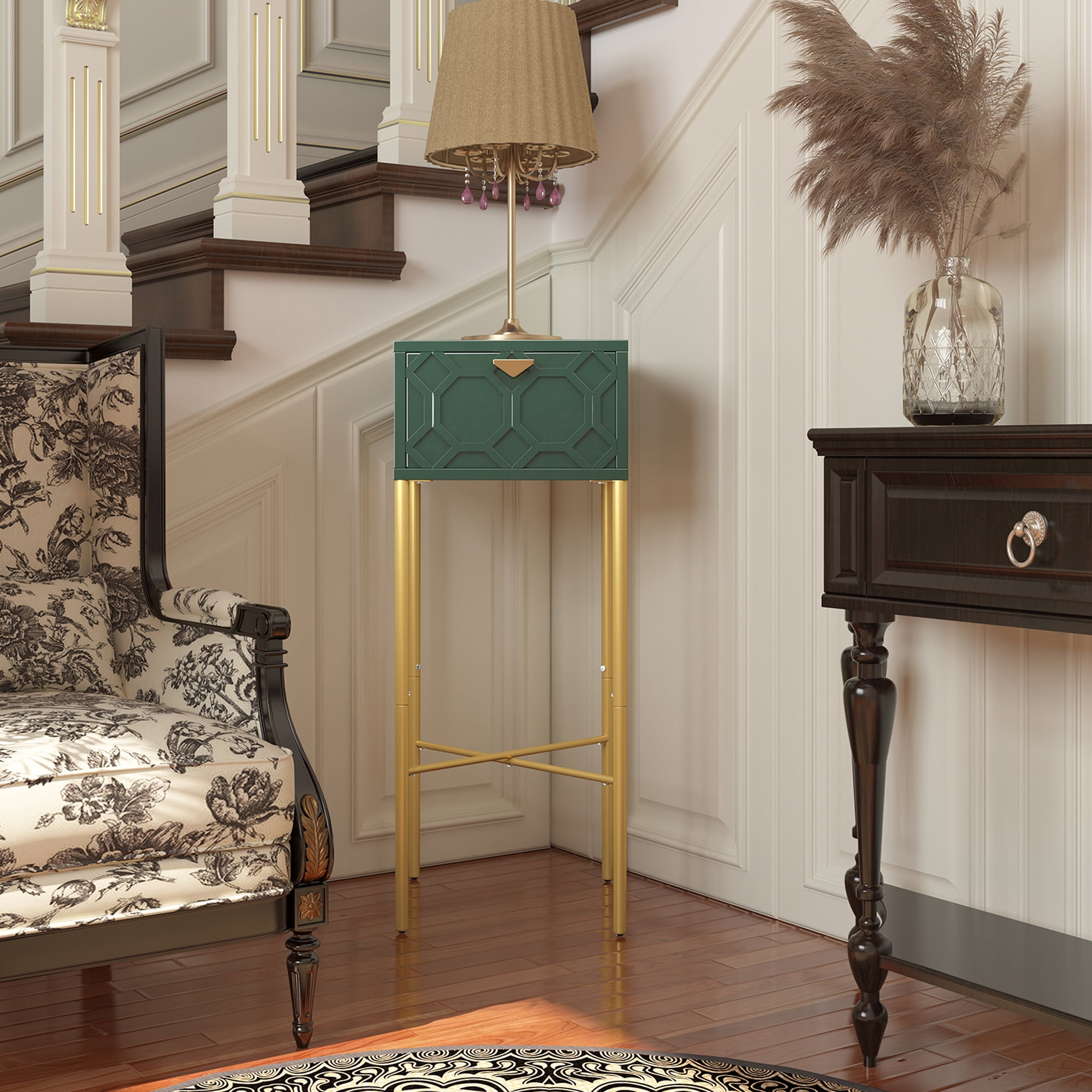 Boyel Living Small Corner Table with Storage, Side Table Nightstand ...