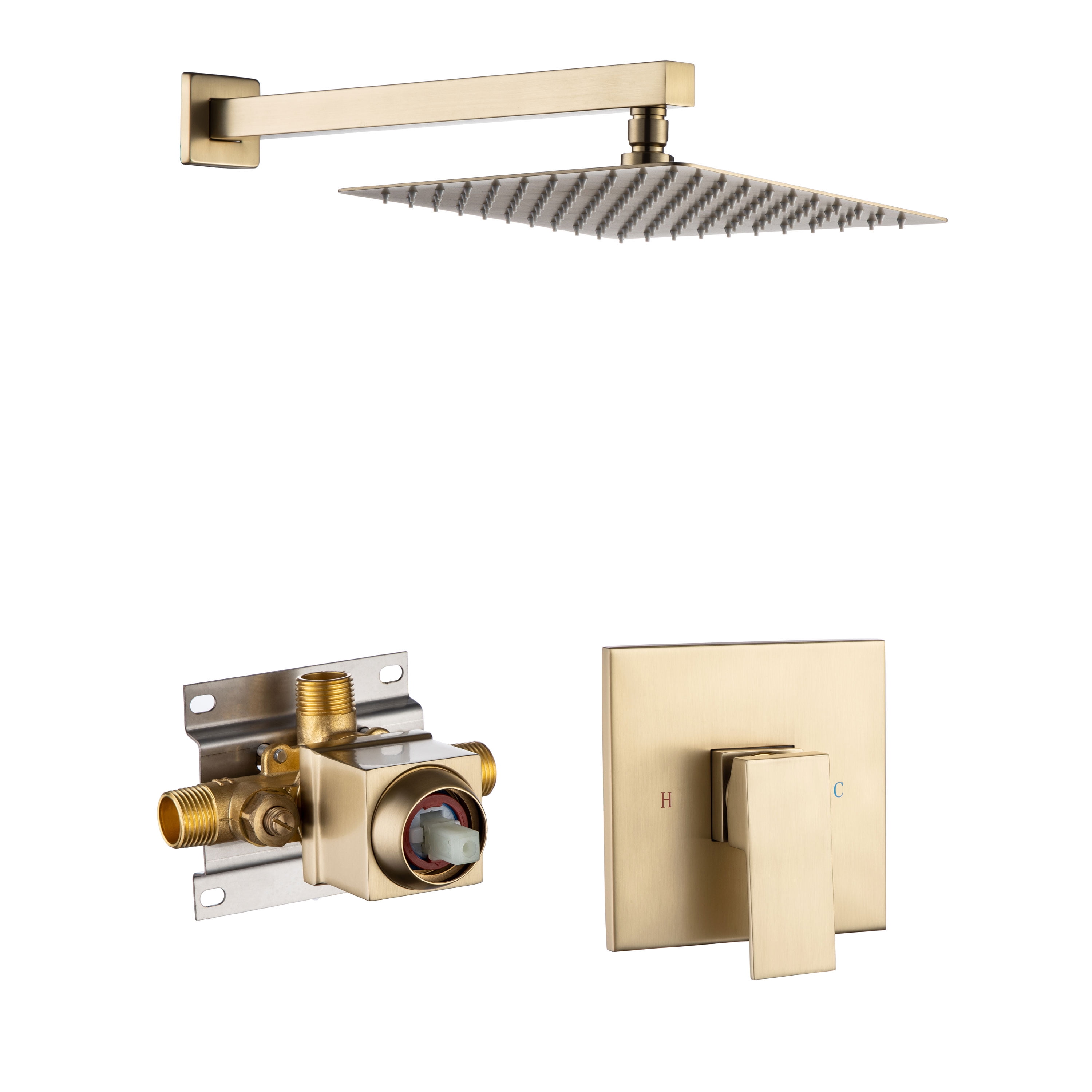 Boyel Living Wall Mount Balance Valve Shower System Rain Shower Faucet ...