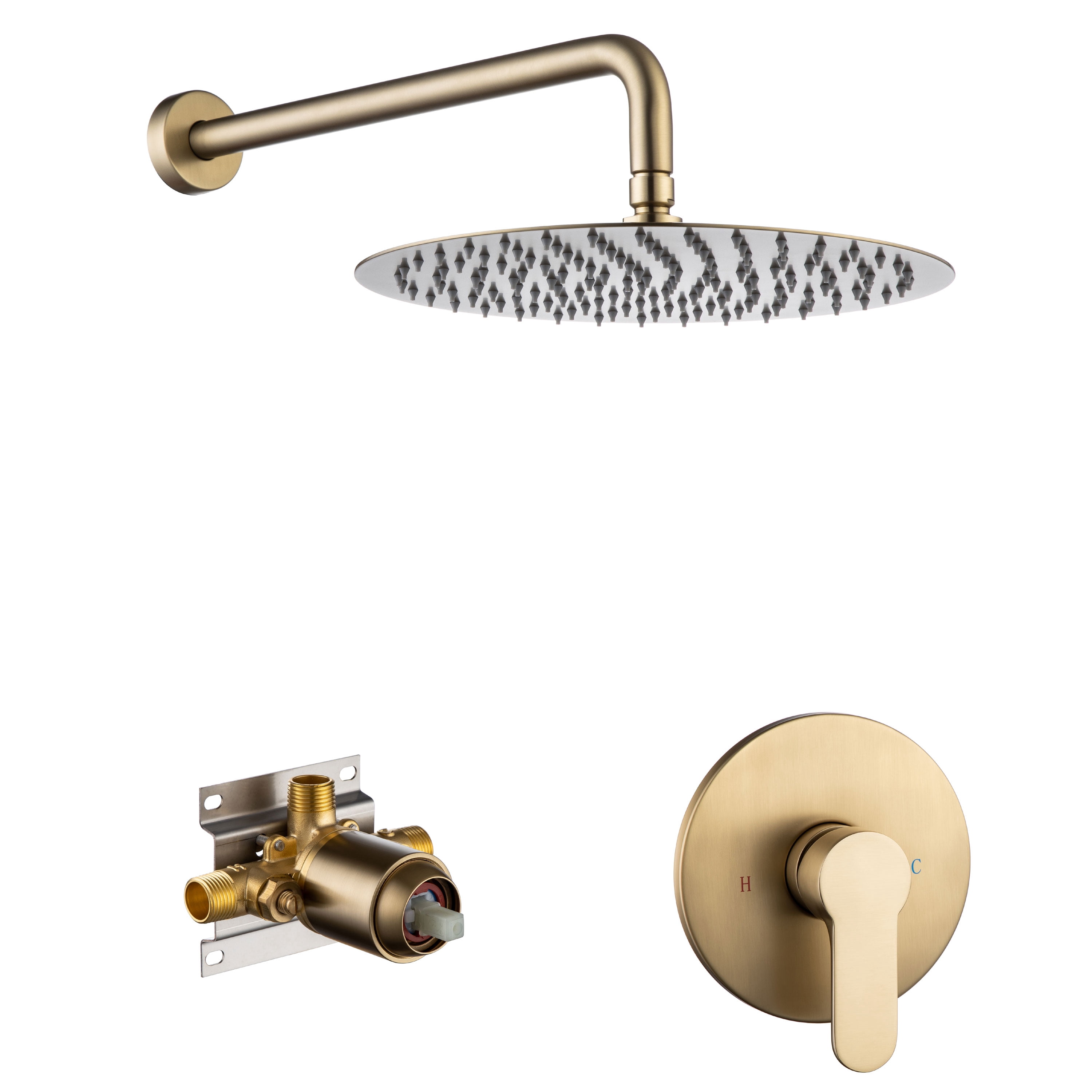 Boyel Living Wall Mount Balance Valve Shower System Round 10 inch ...