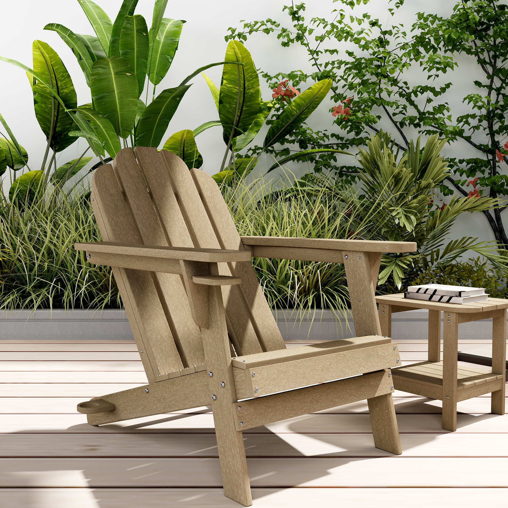 Boyel living Outdoor Adirondack Chair HDPE Classic Frog Chair With ...