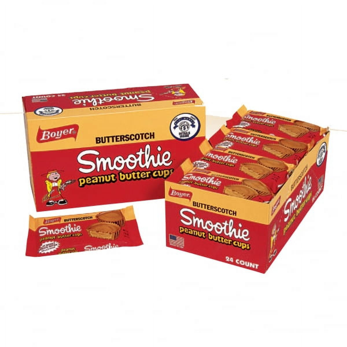 Boyer Candy, Smoothie Butterscotch Peanut Butter Cups, 1.6 oz, 24 Ct ...