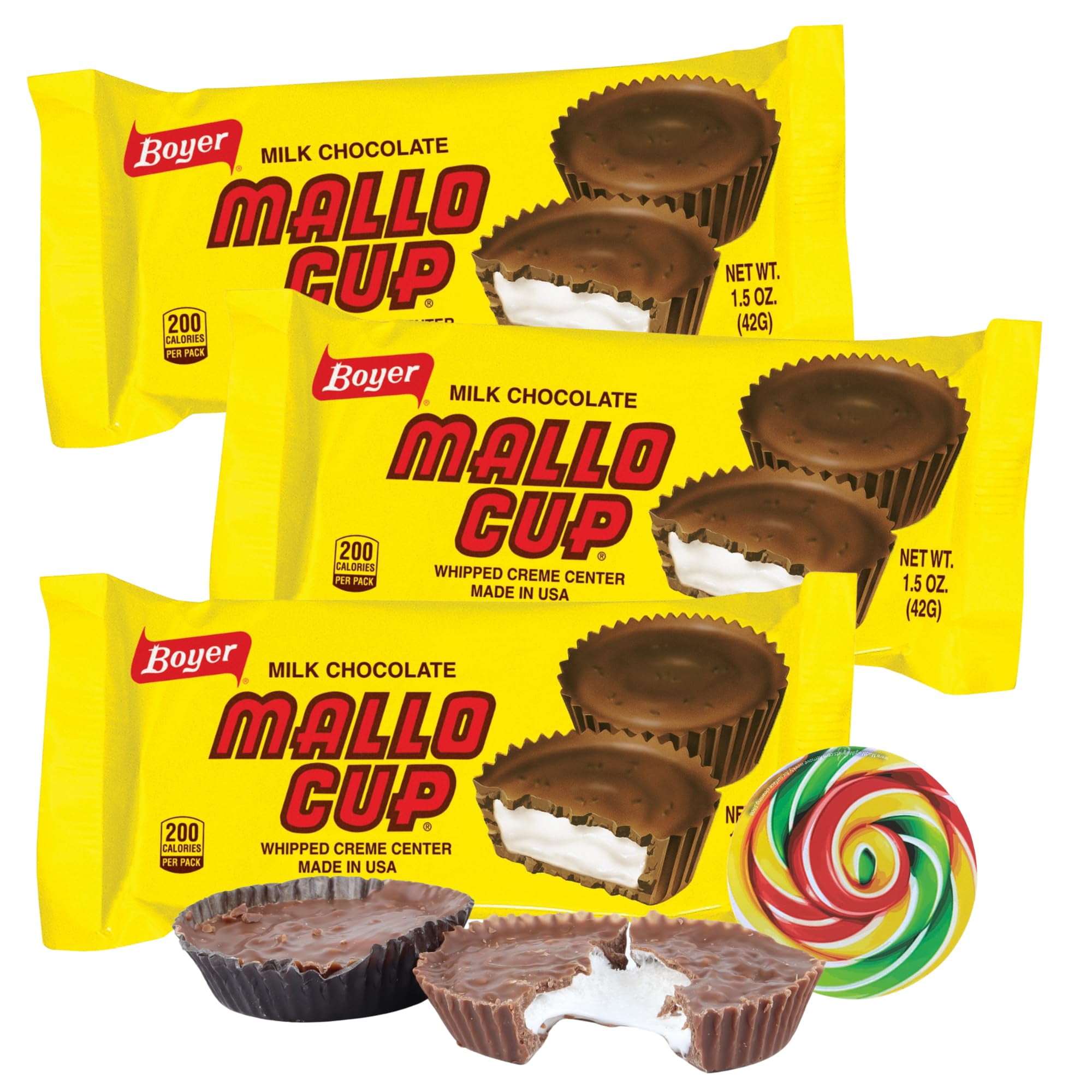 Boyer Mallo Cups, Milk Chocolate Candies with Gooey Marshmallow Center ...