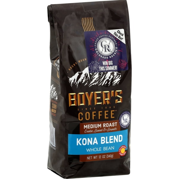 Boyer's Coffee Kona Blend Medium Roast Whole Bean Coffee, 12 oz ...