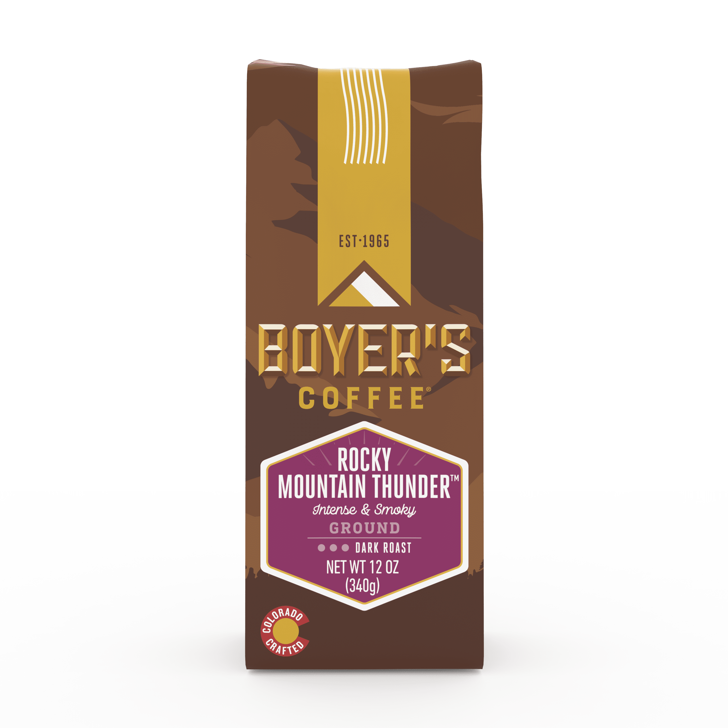 Boyer's Coffee Rocky Mountain Thunder Coffee, Ground Coffee, Dark Roast ...
