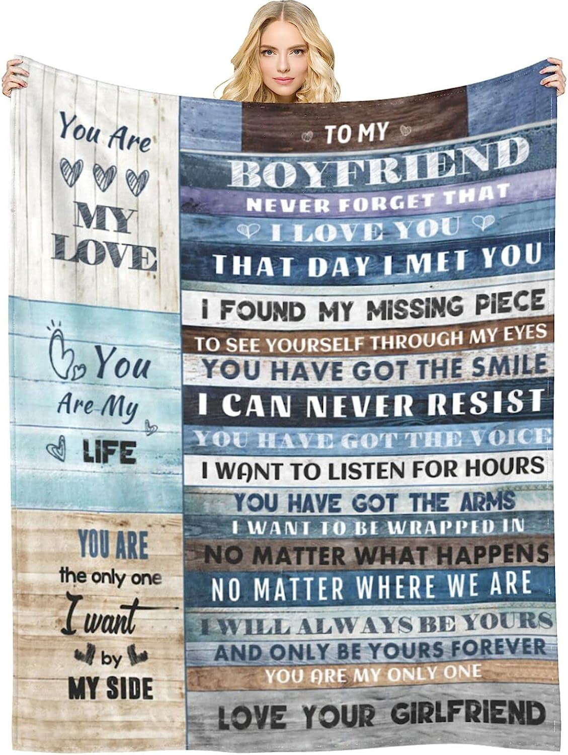 Boyfriend Birthday Gift Throw Blankets I Love You Gifts for Him, to My ...